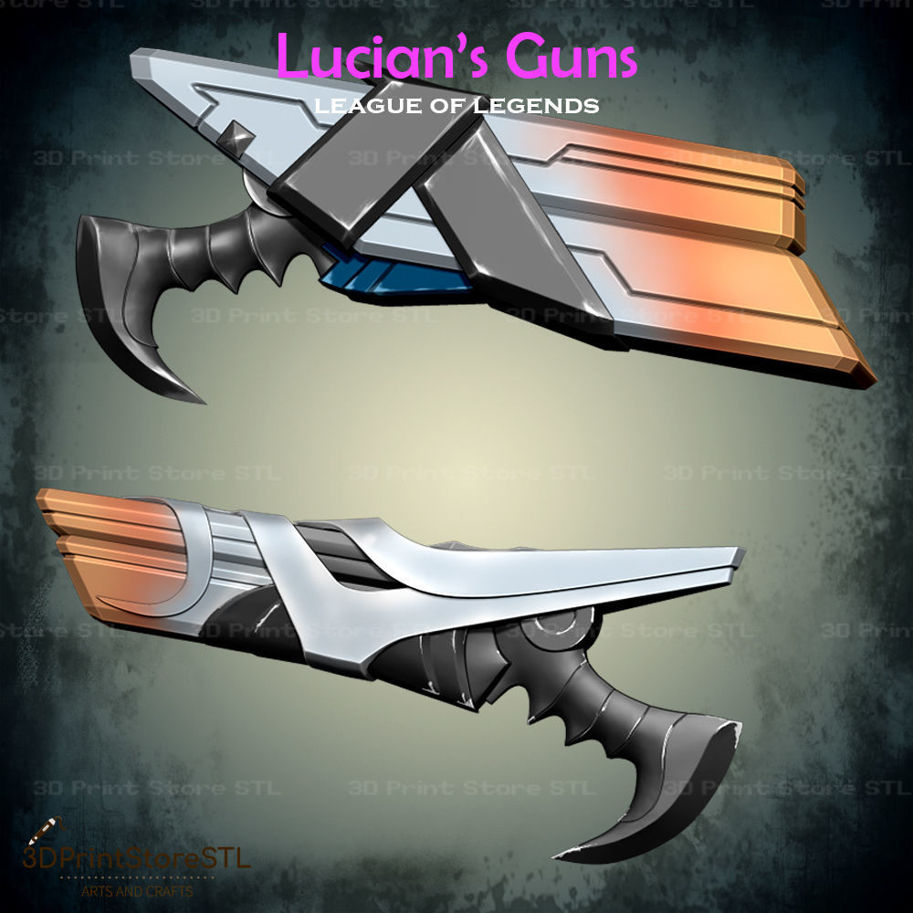Lucians Guns Cosplay League Of Legends - STL File 3D model 3D printable ...