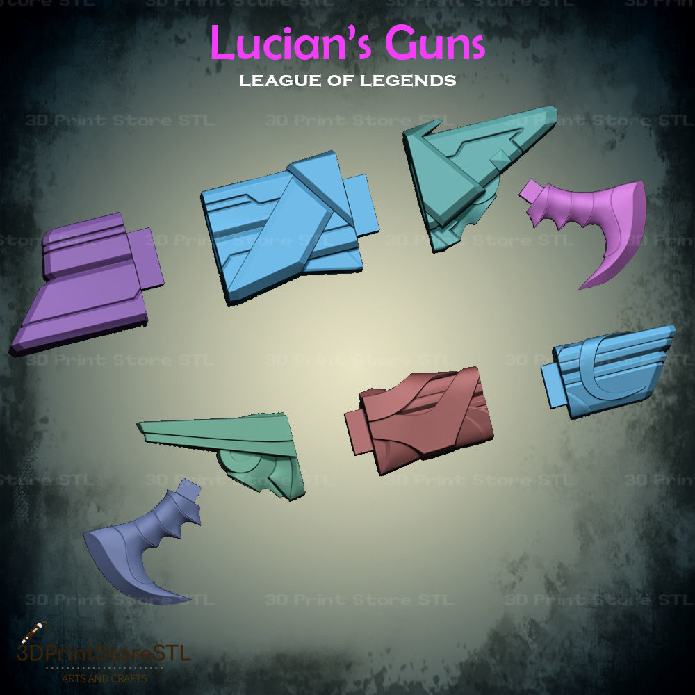 Lucians Guns Cosplay League Of Legends - STL File 3D model 3D printable ...