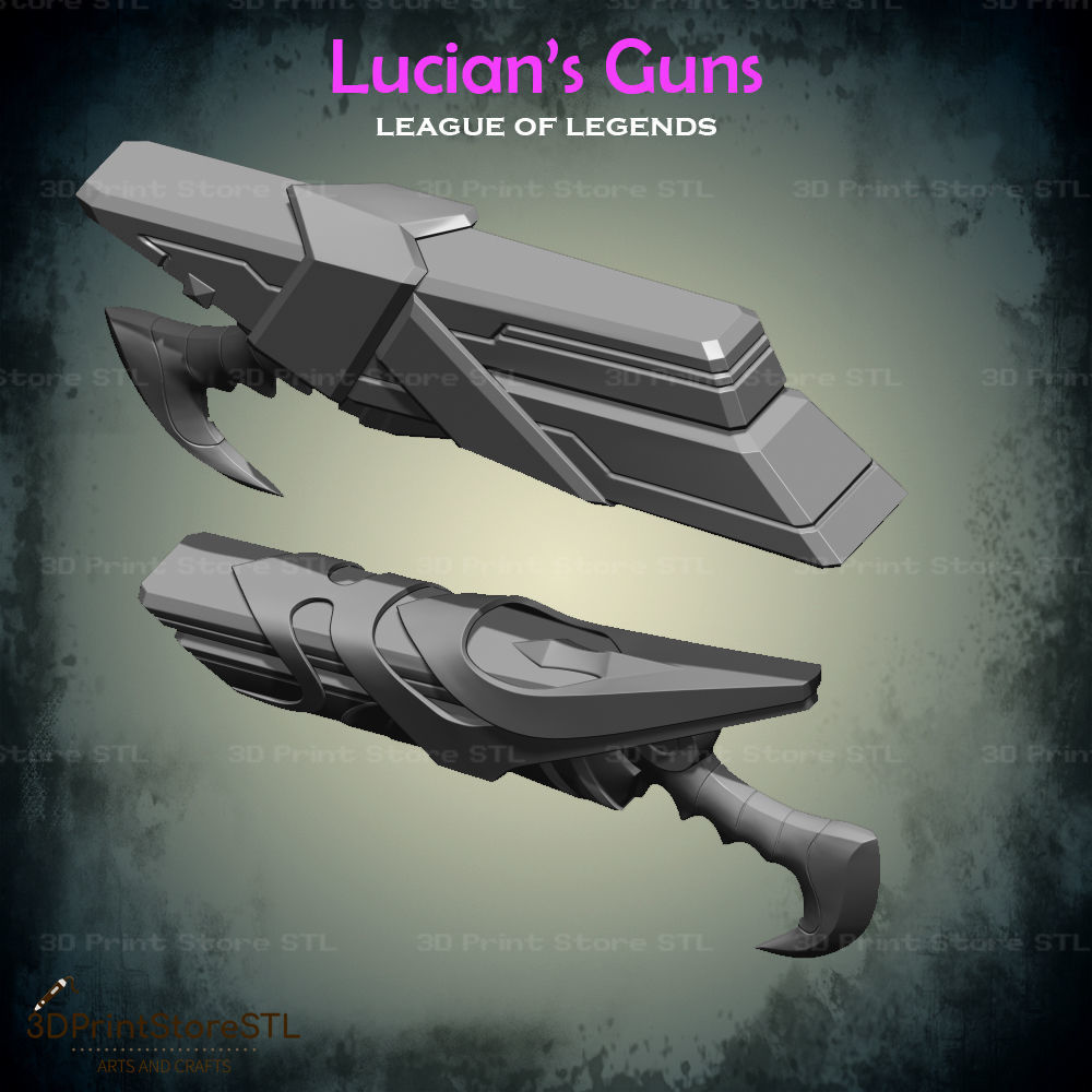 Lucians Guns Cosplay League Of Legends - STL File 3D model 3D printable ...
