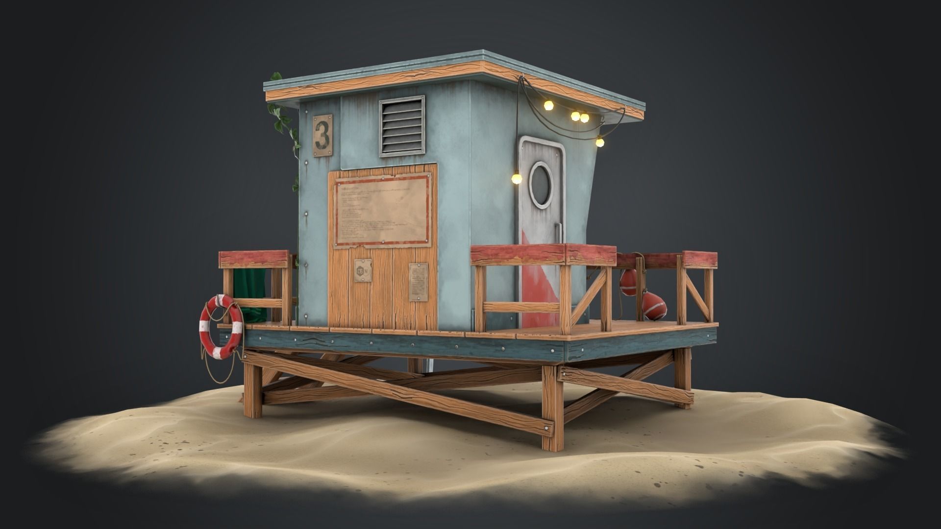 3D model Lifeguard house VR / AR / low-poly | CGTrader