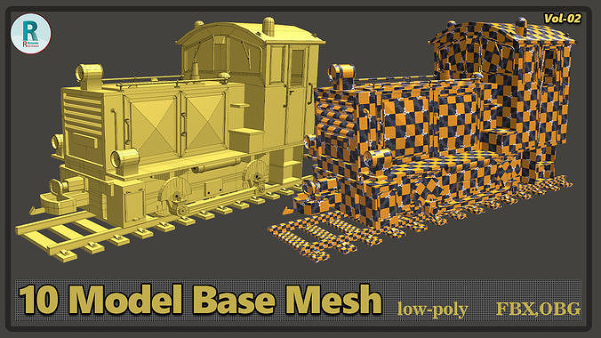 3D model 10Base mesh Vol02 VR / AR / low-poly | CGTrader