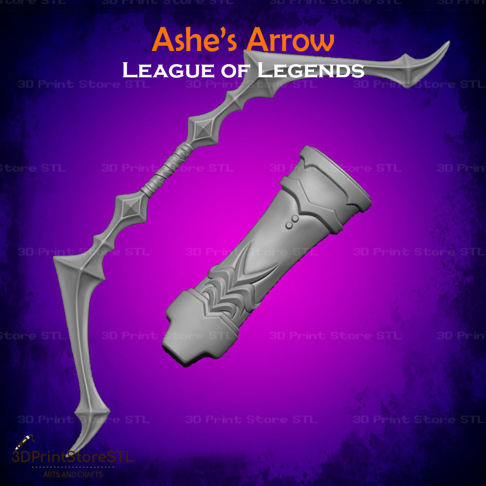 Ashe Bow Cosplay League of Legends - STL File 3D model 3D printable ...