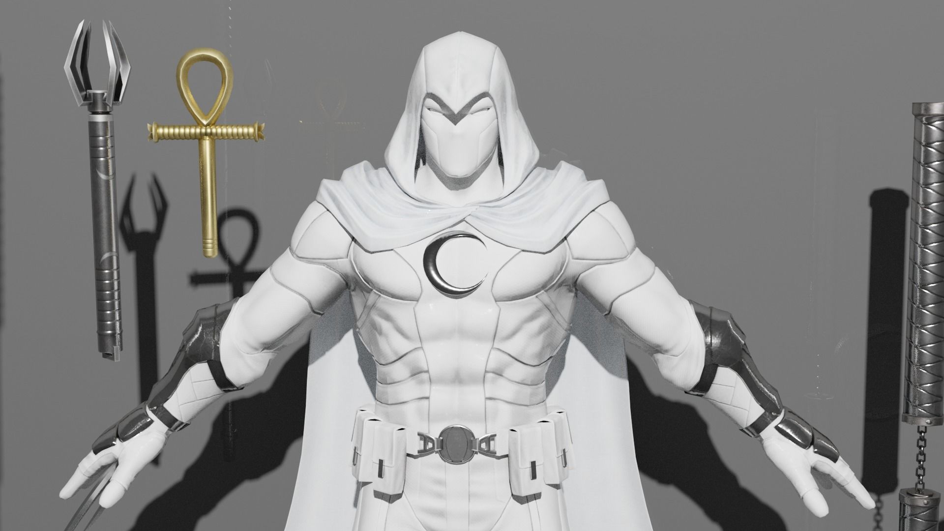 Moon Knight 3D model rigged | CGTrader