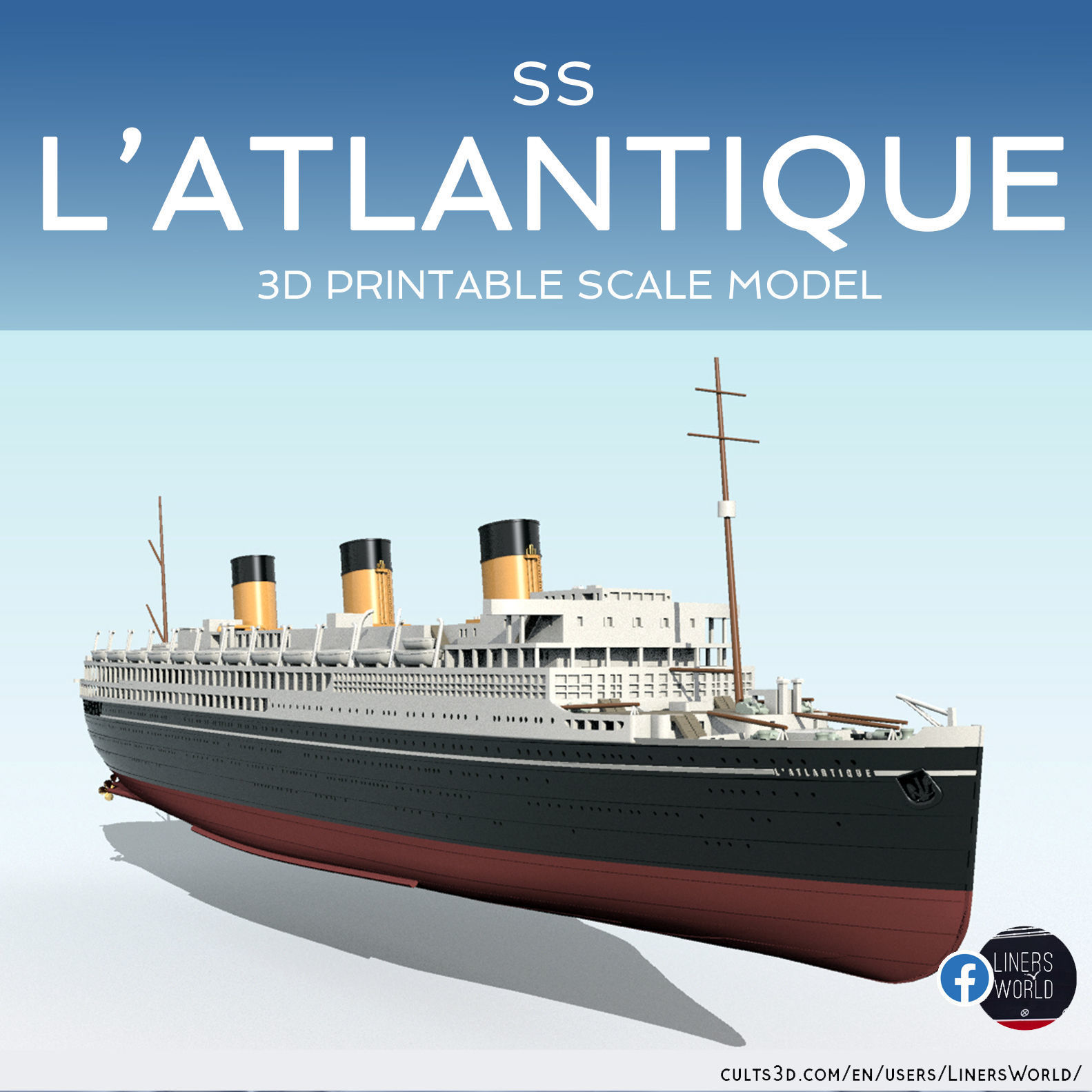Print ready SS L ATLANTIQUE ocean liner 3D model 3D printable | CGTrader