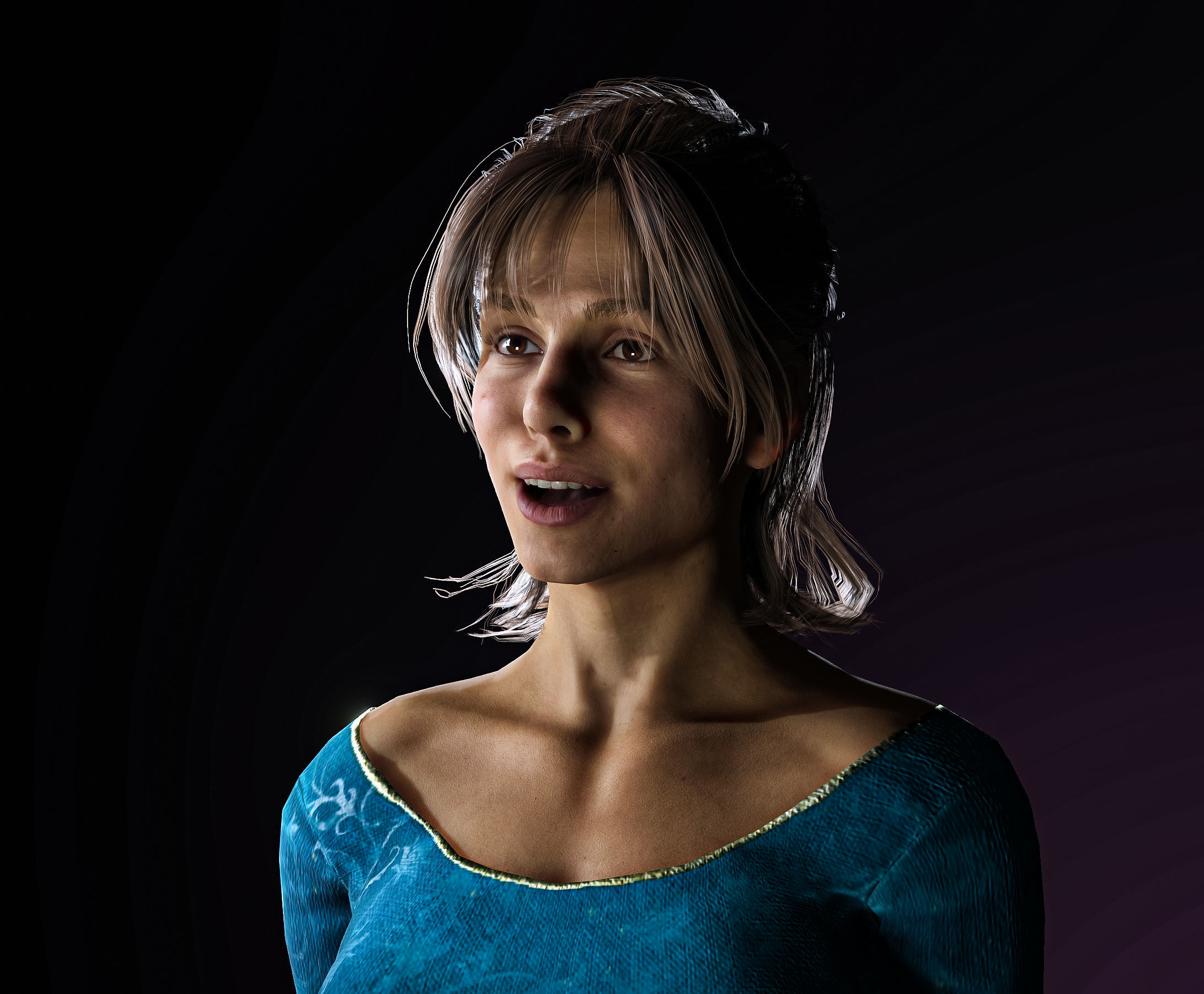 3D model High Quality Realistic Woman Princess VR / AR / low-poly ...