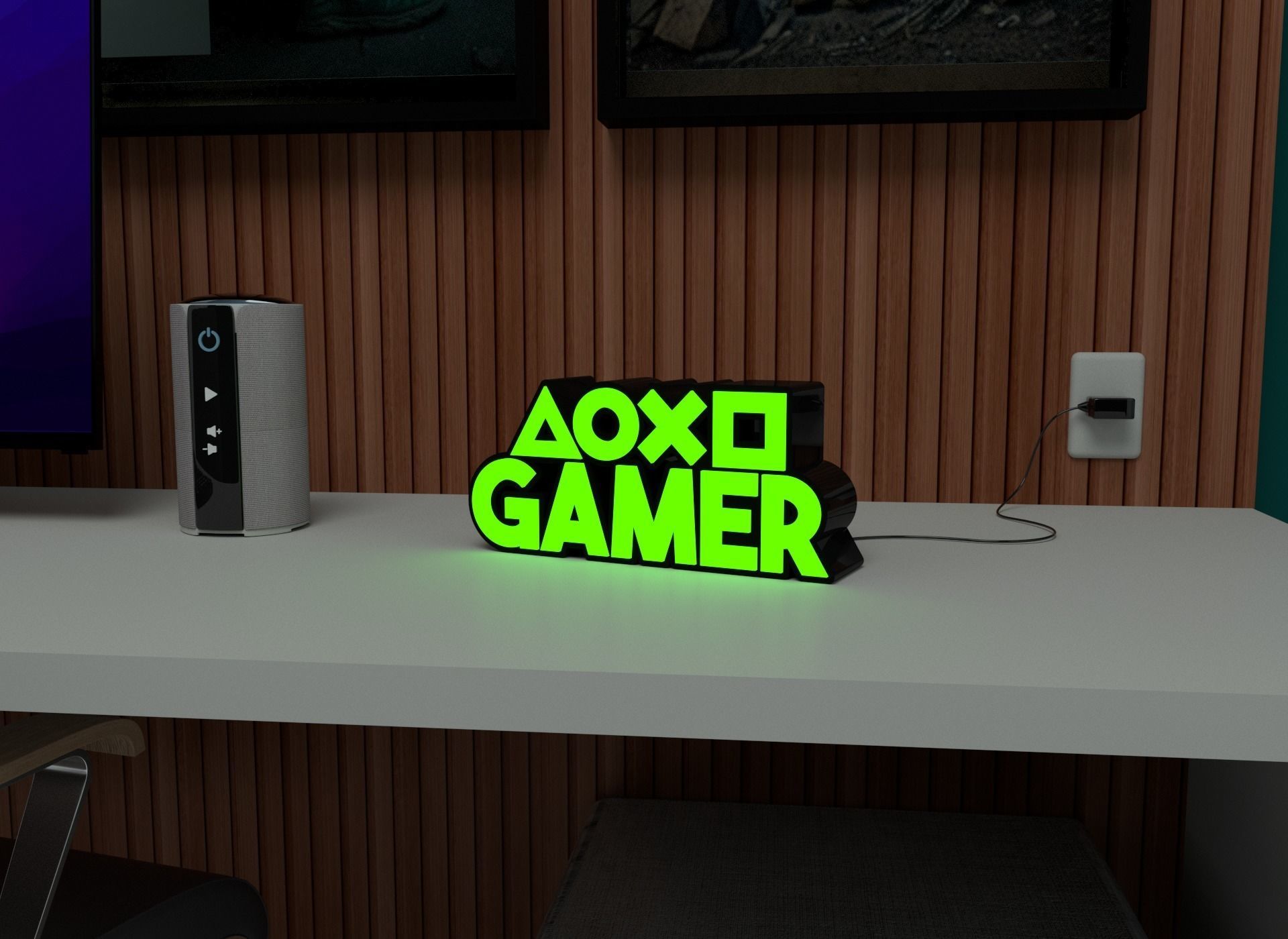 GAMER LAMP 3D model 3D printable | CGTrader