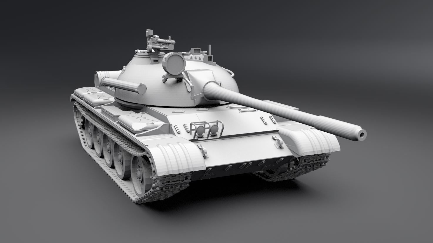 T55 Tank Scale model 3D model 3D printable | CGTrader