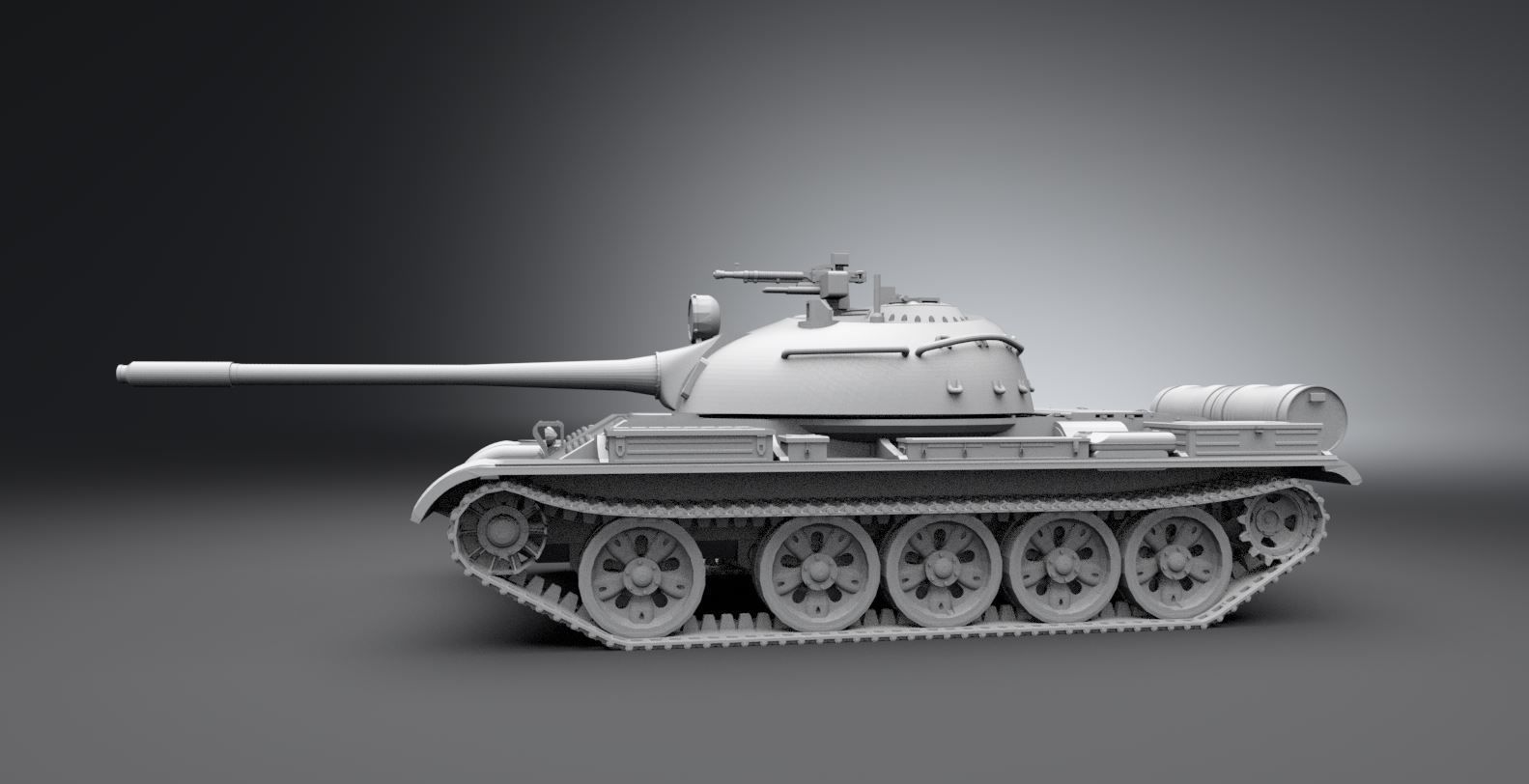 T55 Tank Scale model 3D model 3D printable | CGTrader