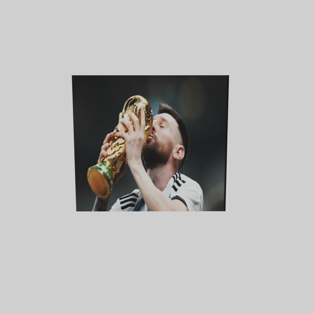 3D model messi with world cup wall frame VR / AR / low-poly | CGTrader