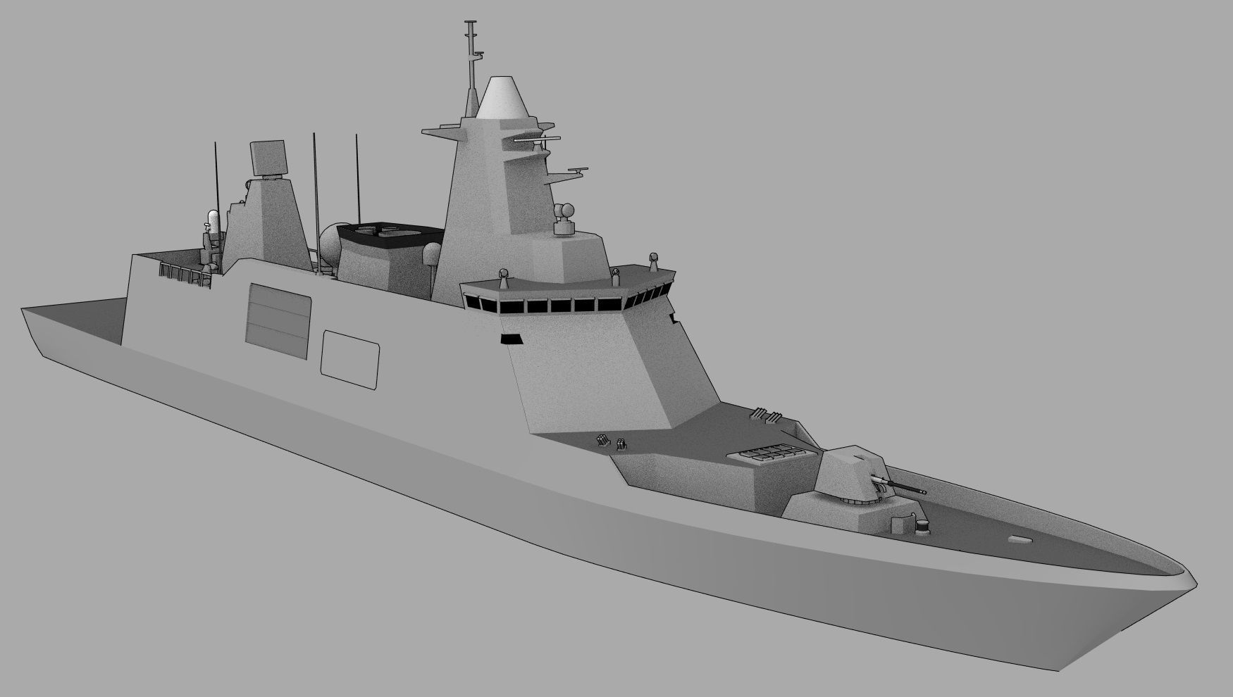 3D model FFG Bhumibol Adulyadej class DW-3000F VR / AR / low-poly | CGTrader