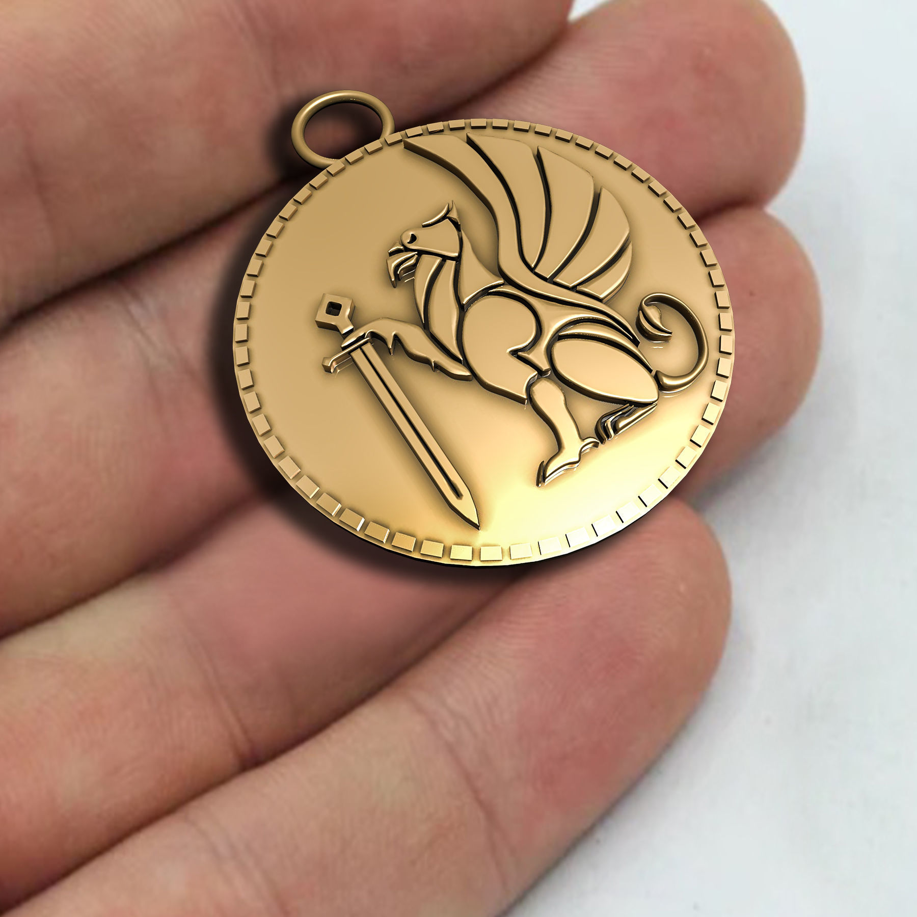 Griffin Hawk Lion Ancient Pendant for Men STL 3D model 3D printable ...