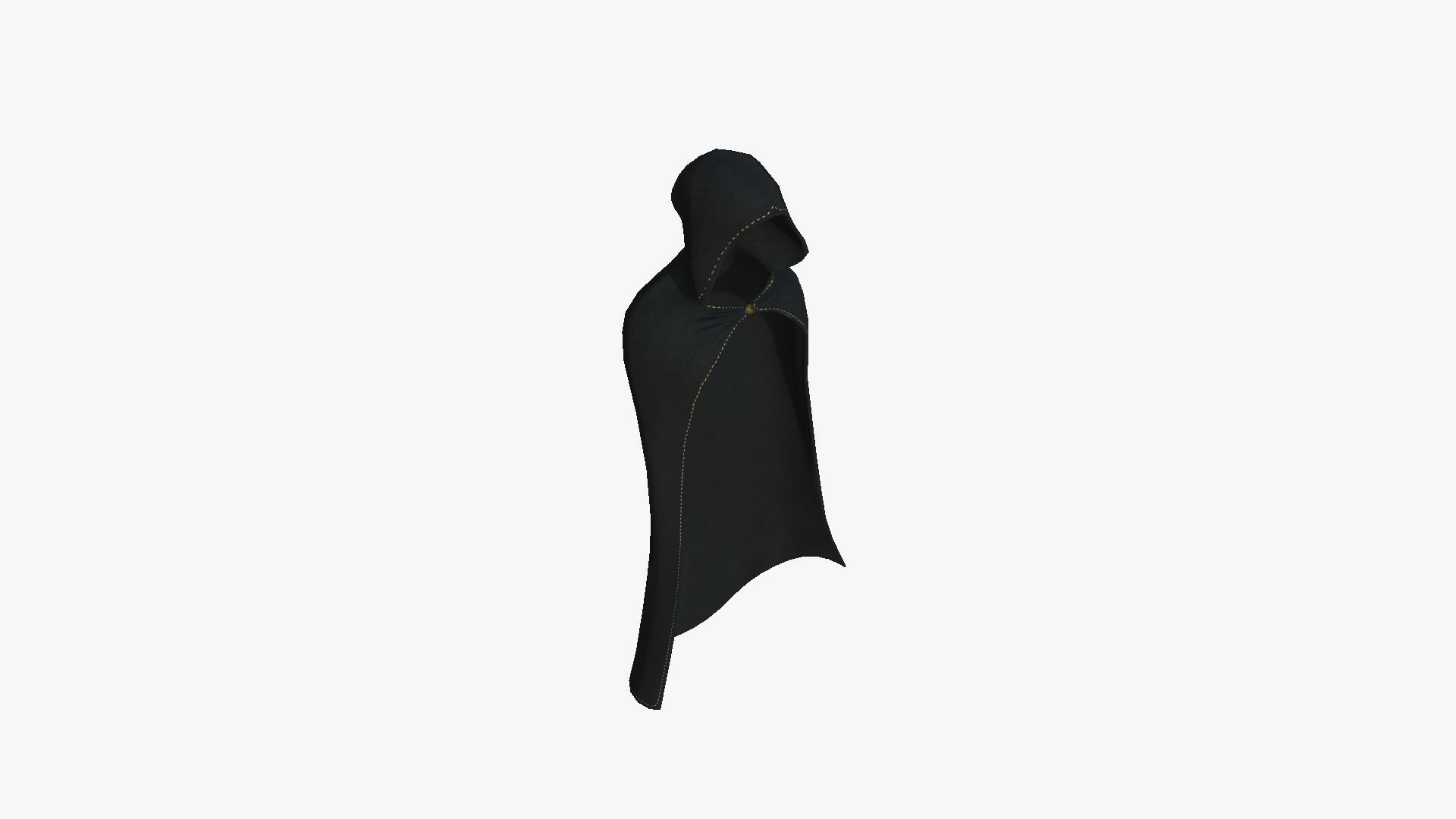 3D model Medieval Cloak A01 Full Black - Fantasy Character Design VR ...