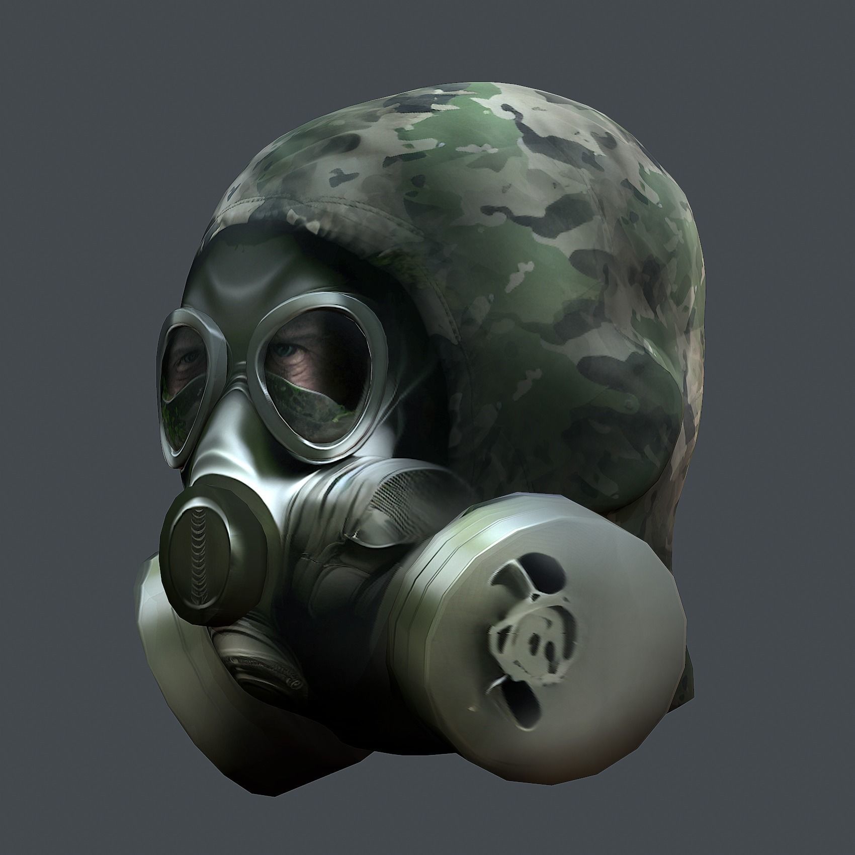 3D model Gas mask helmet 3d model military combat Low-poly VR / AR ...