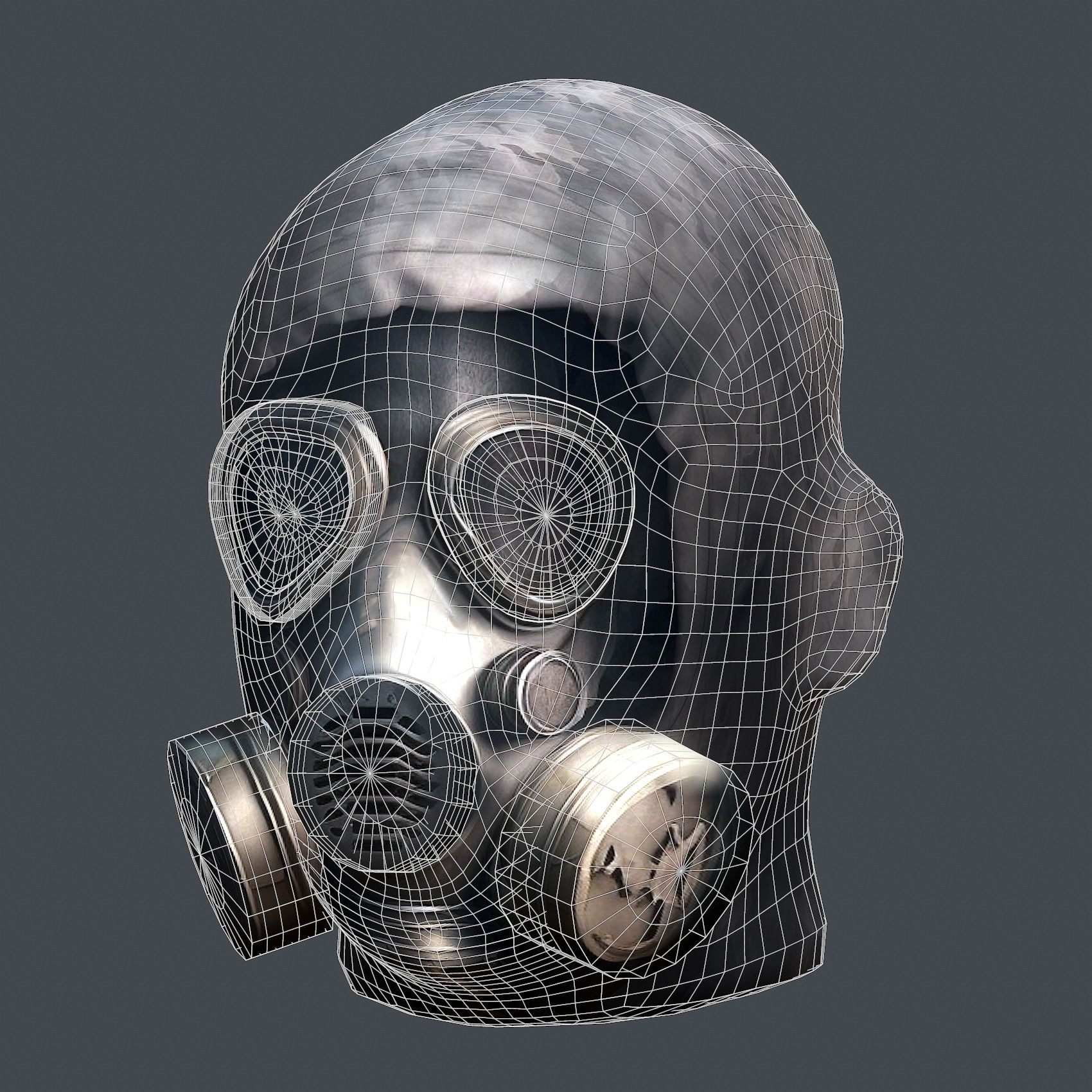 3D model helmet Gas mask 3d model military combat VR / AR / low-poly ...