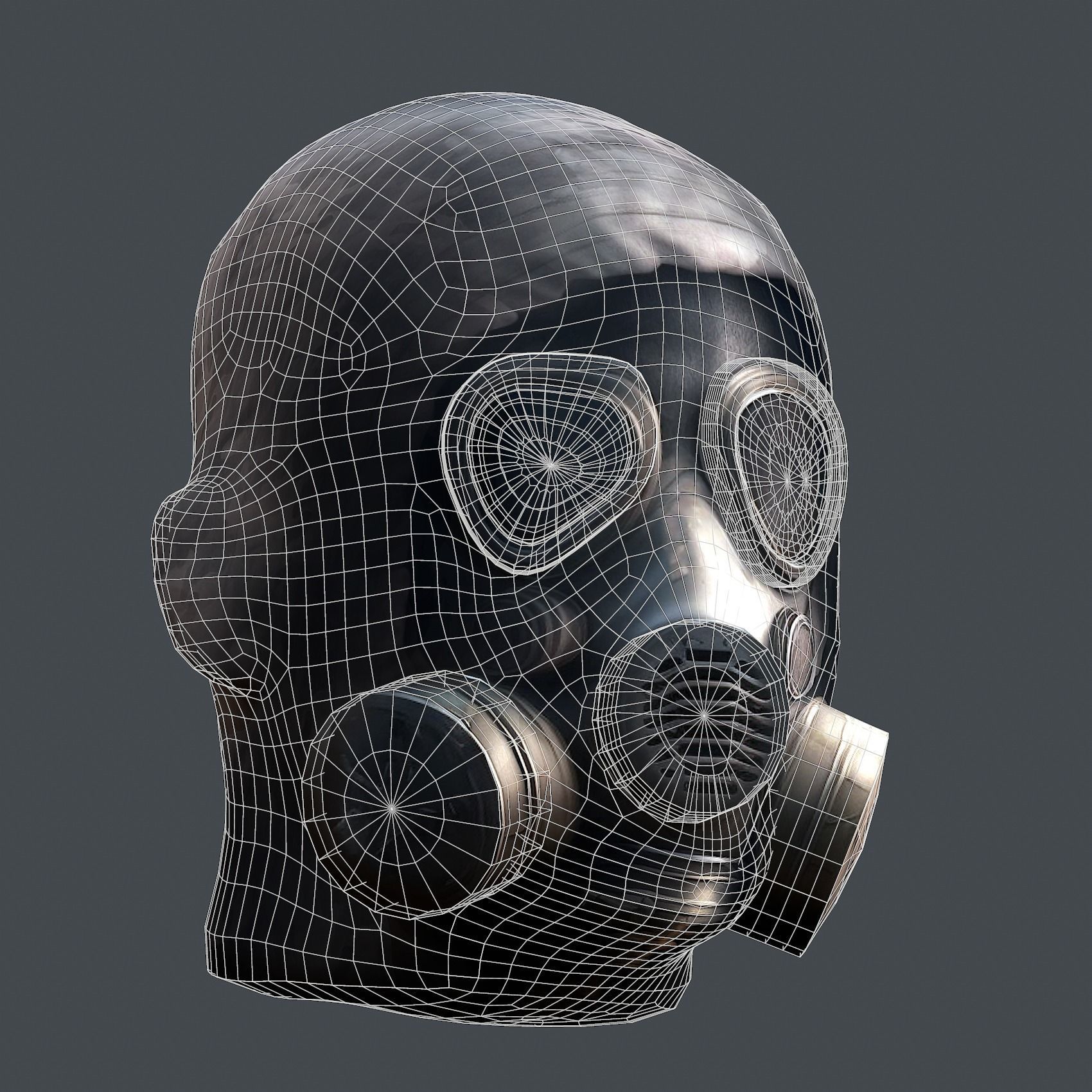 3D model helmet Gas mask 3d model military combat VR / AR / low-poly ...