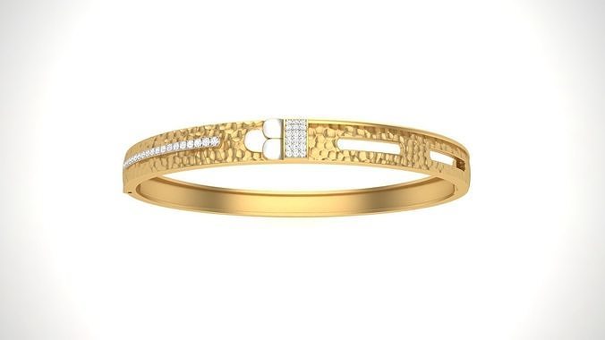 Bangles 3dm STL OBJ FBX Renders details gold bangle with diam... 3D ...