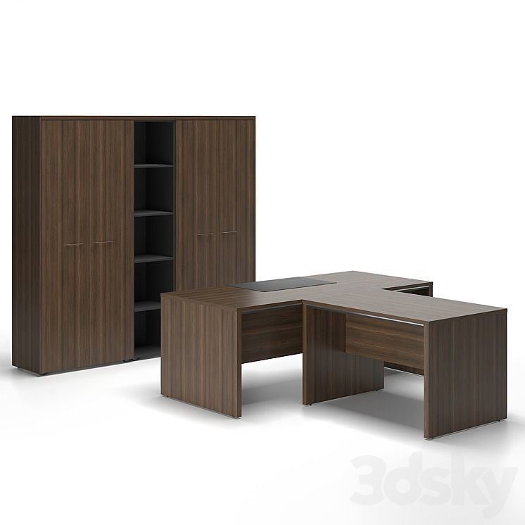 Table l-shaped office desk 3D model | CGTrader