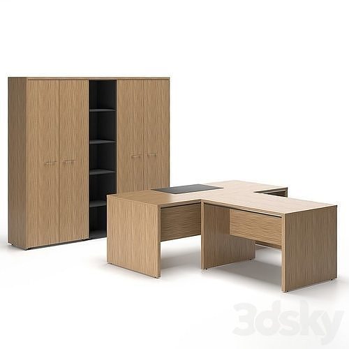 Table l-shaped office desk 3D model | CGTrader