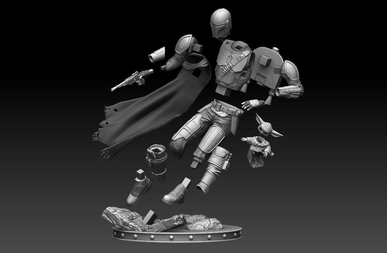 mandalorian 3D print model star wars force awakens statue 3D model 3D ...