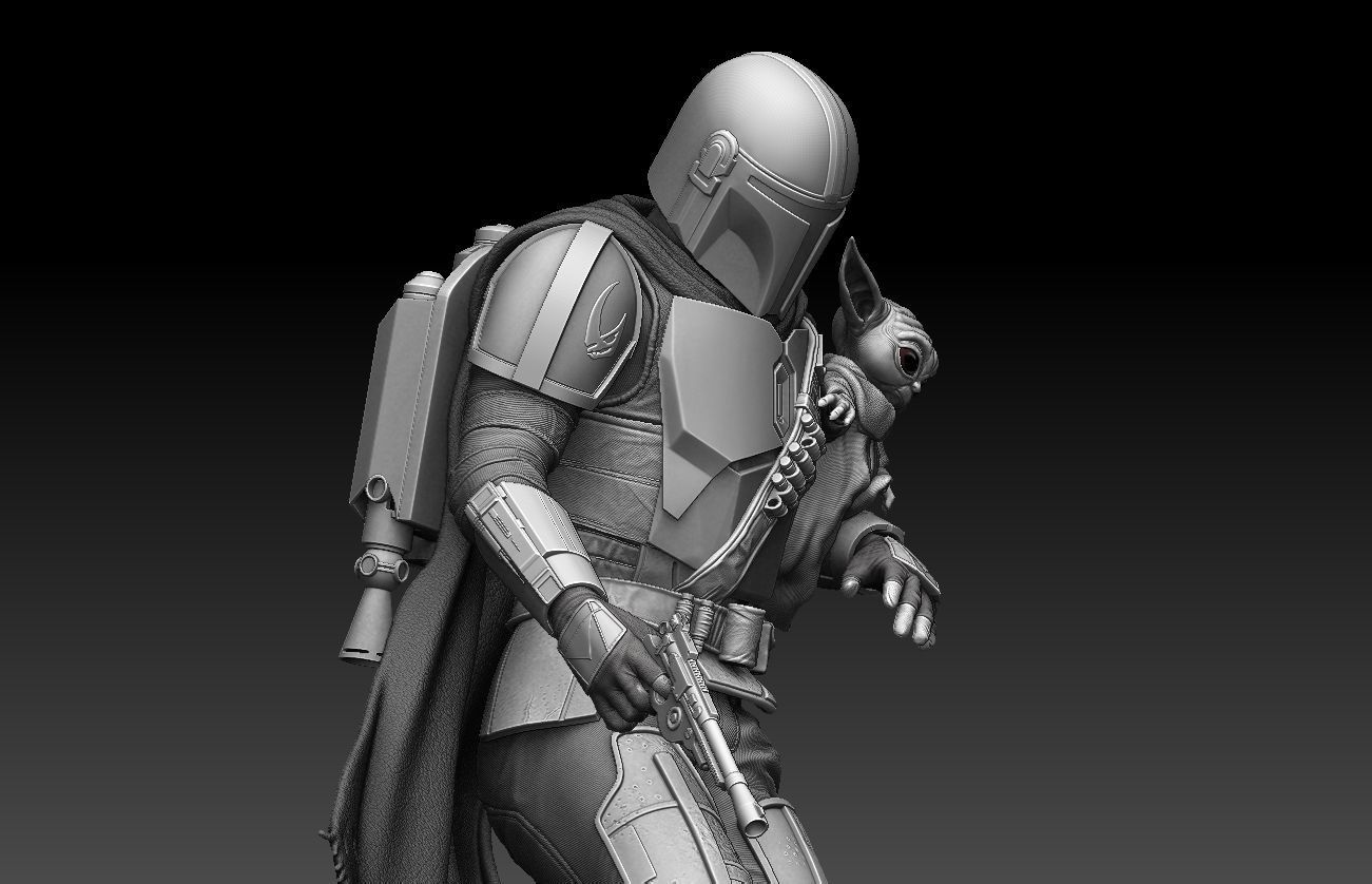 mandalorian 3D print model star wars force awakens statue 3D model 3D ...