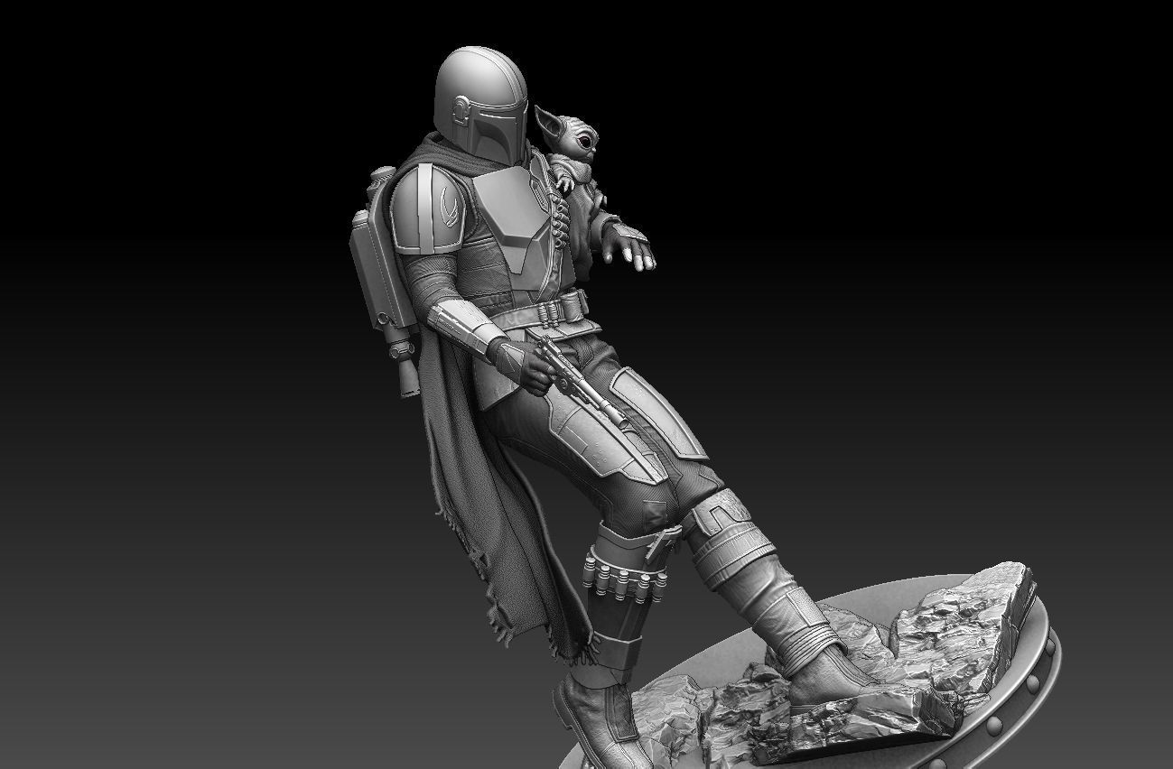 mandalorian 3D print model star wars force awakens statue 3D model 3D ...