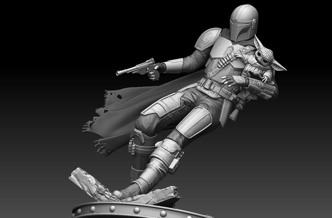 mandalorian 3D print model star wars force awakens statue 3D model 3D ...