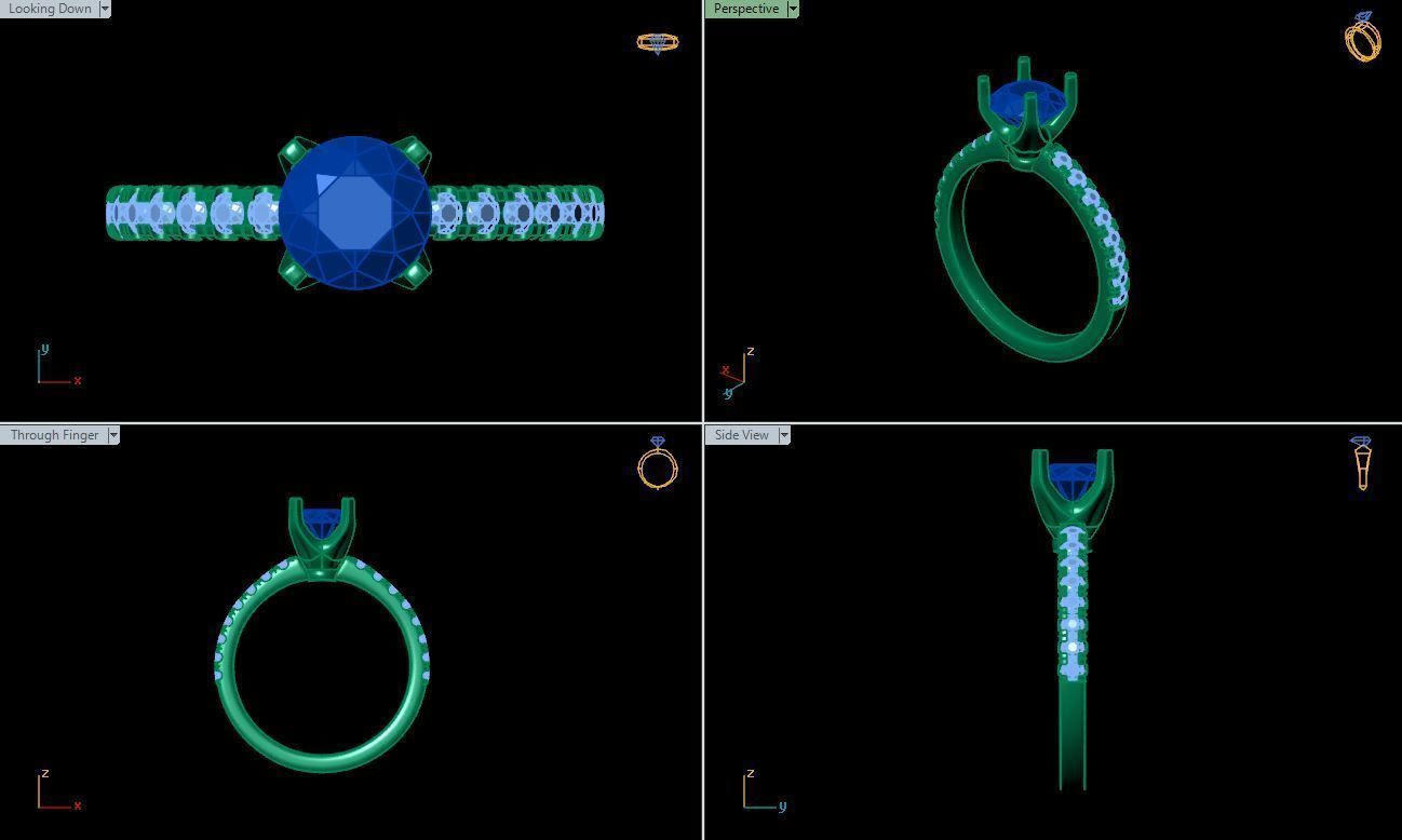 Single Dimond Ring 3D model 3D printable | CGTrader