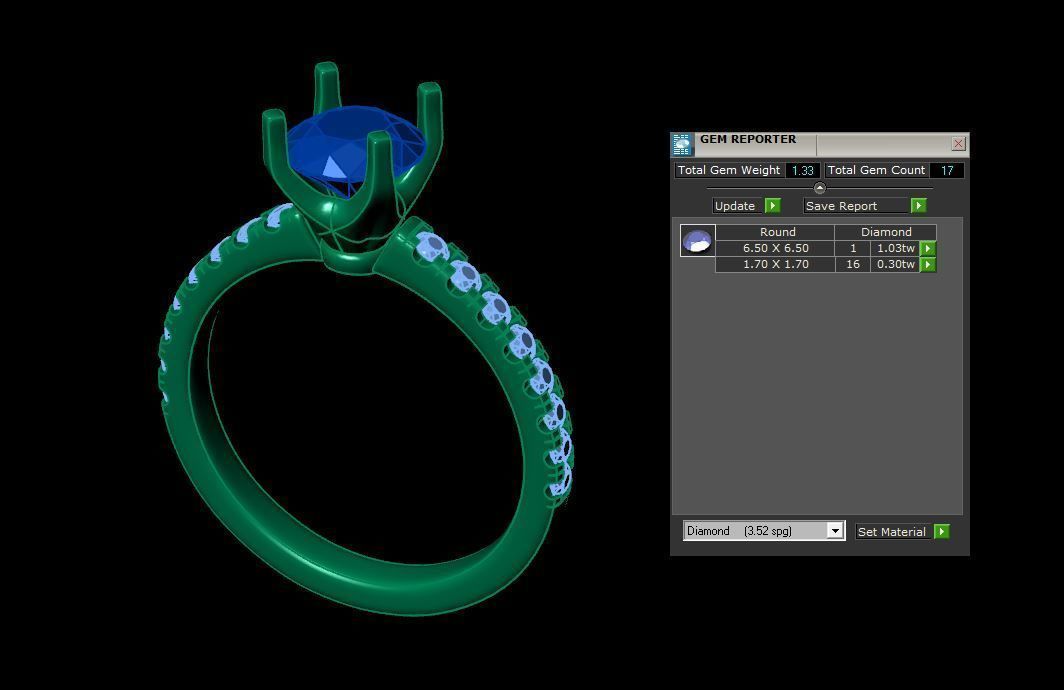 Single Dimond Ring 3D model 3D printable | CGTrader