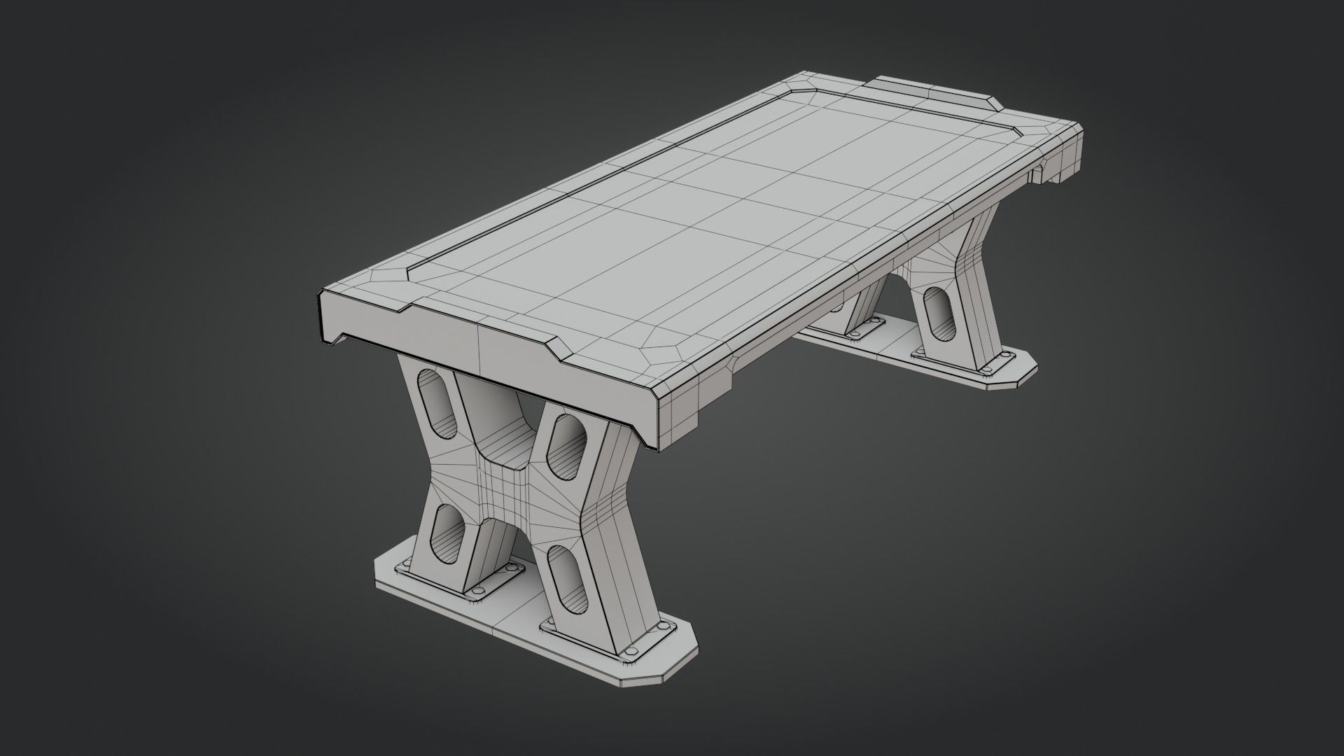 3D model Sci-fi Work Bench - Low poly - PBR - Game ready VR / AR / low ...