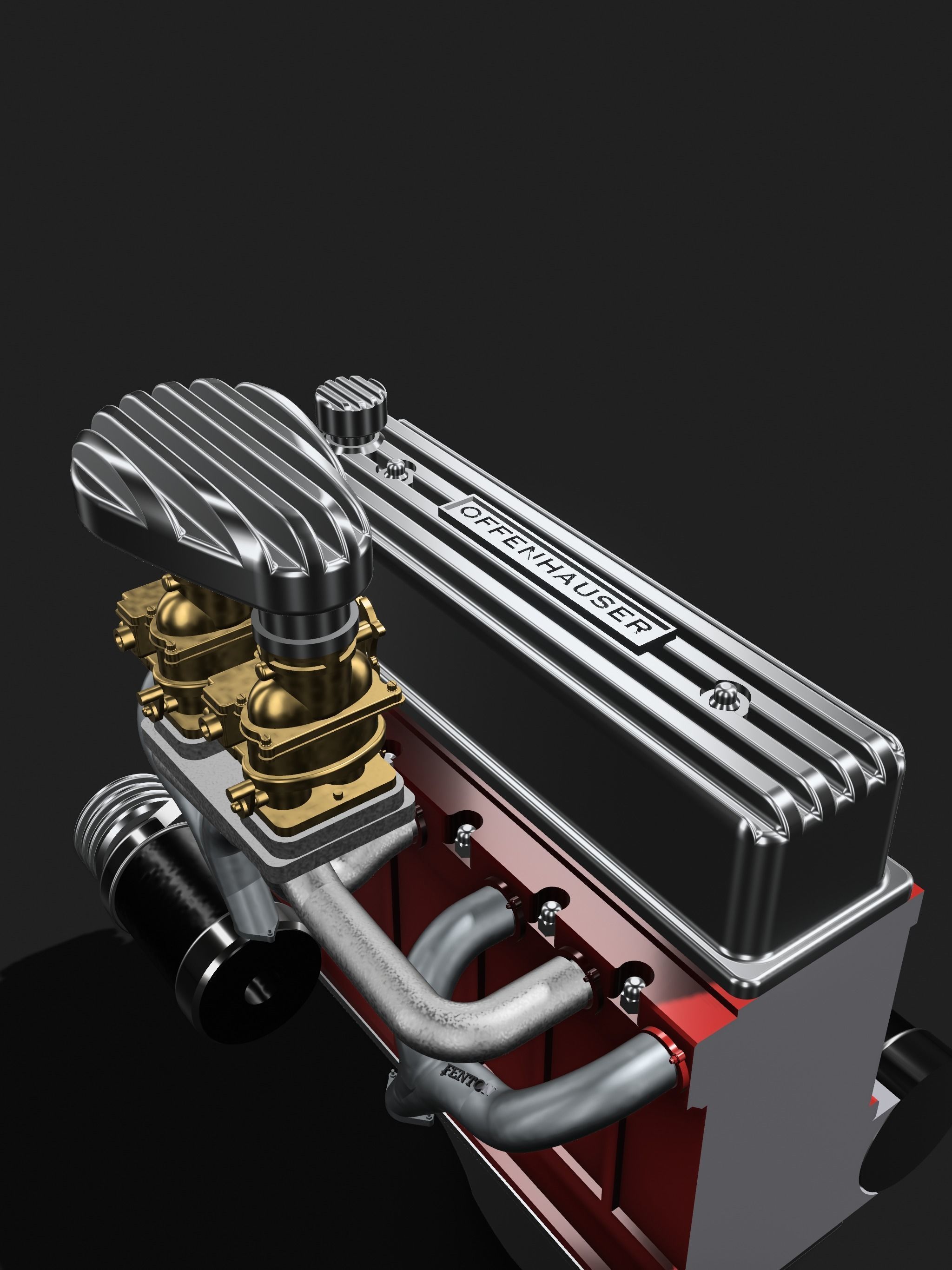 Chev 236 i6 Engine w upgrades N accessories Kustom 3D model 3D ...