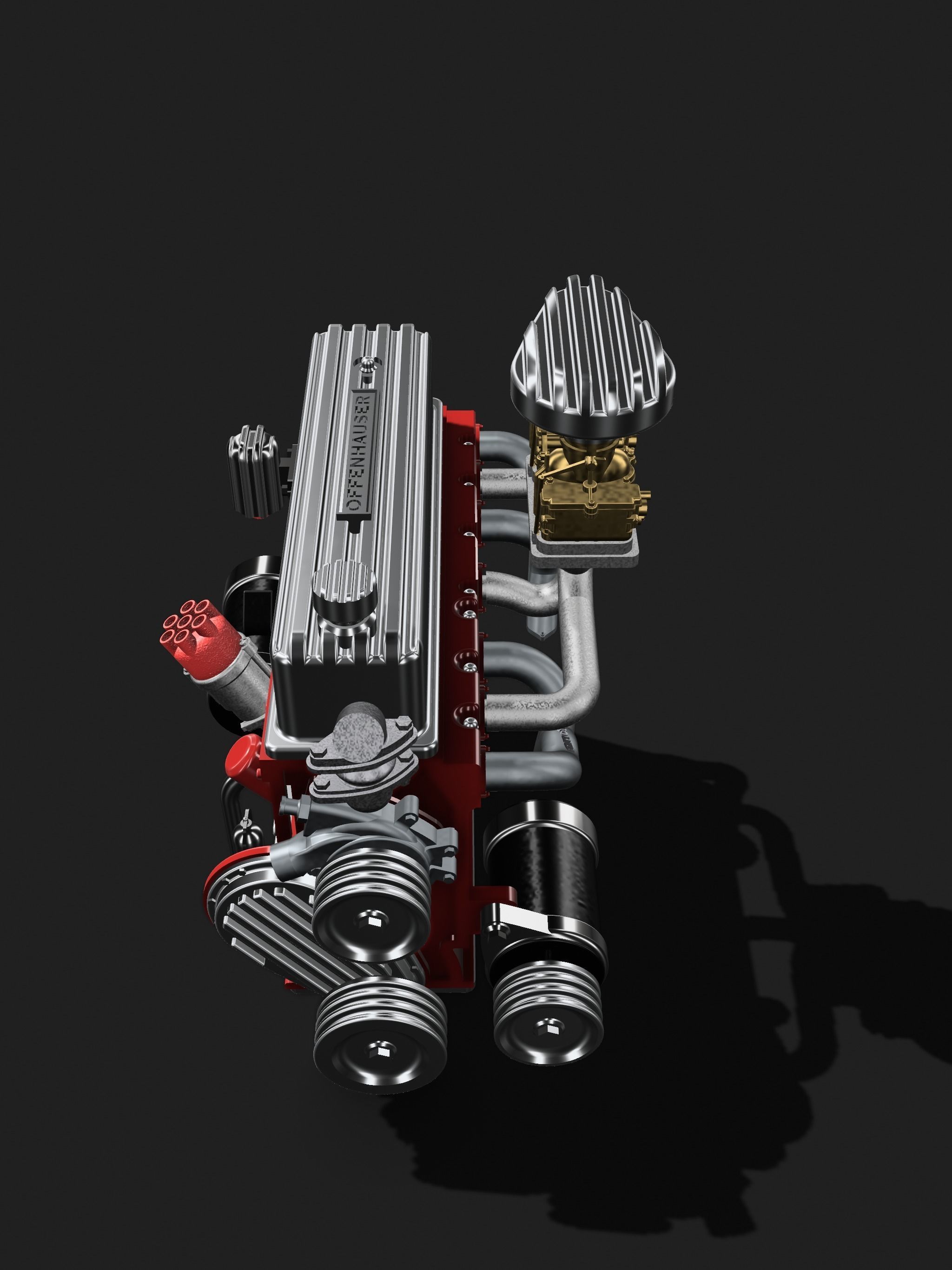 Chev 236 i6 Engine w upgrades N accessories Kustom 3D model 3D ...