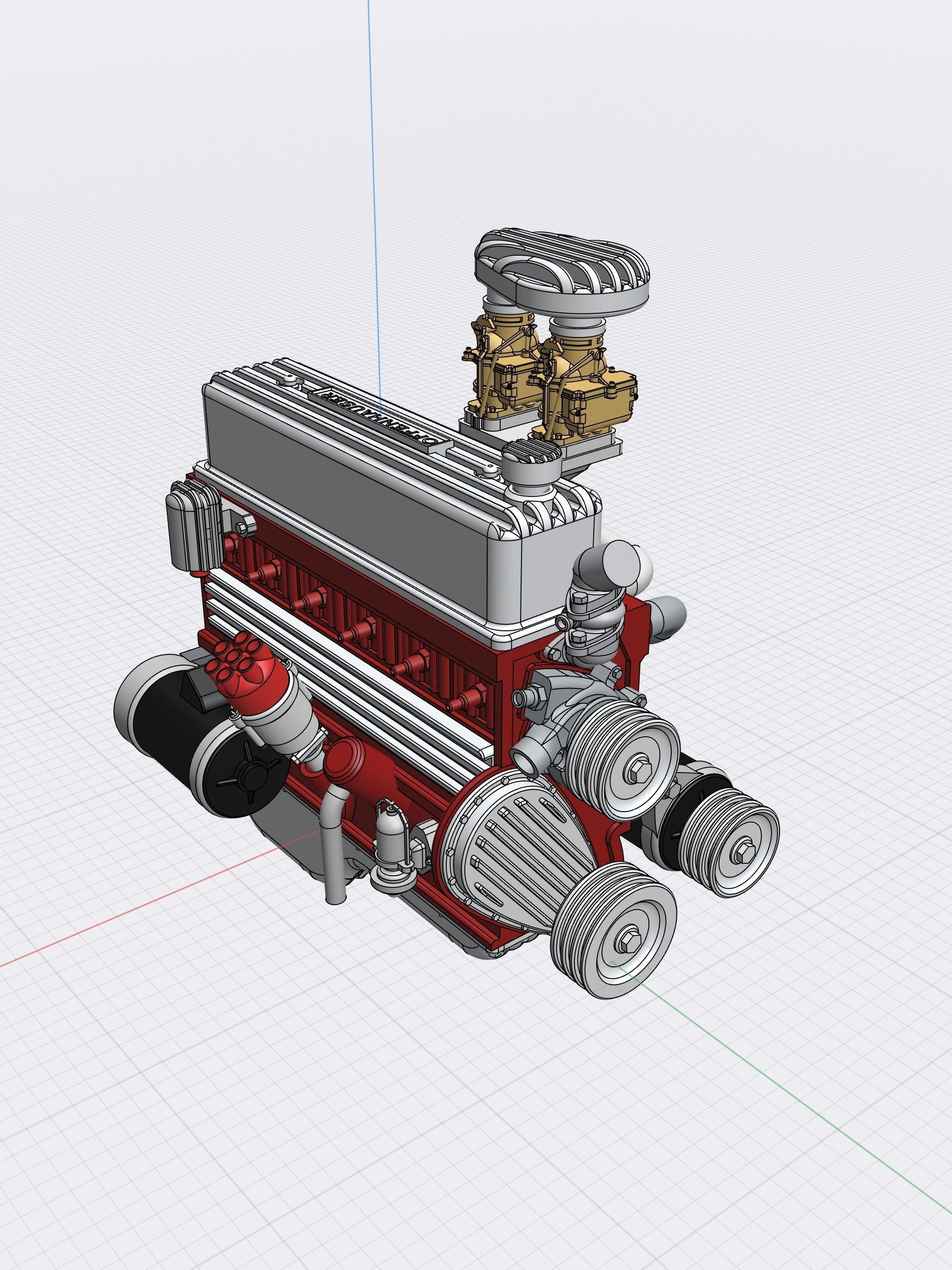 Chev 236 i6 Engine w upgrades N accessories Kustom 3D model 3D ...