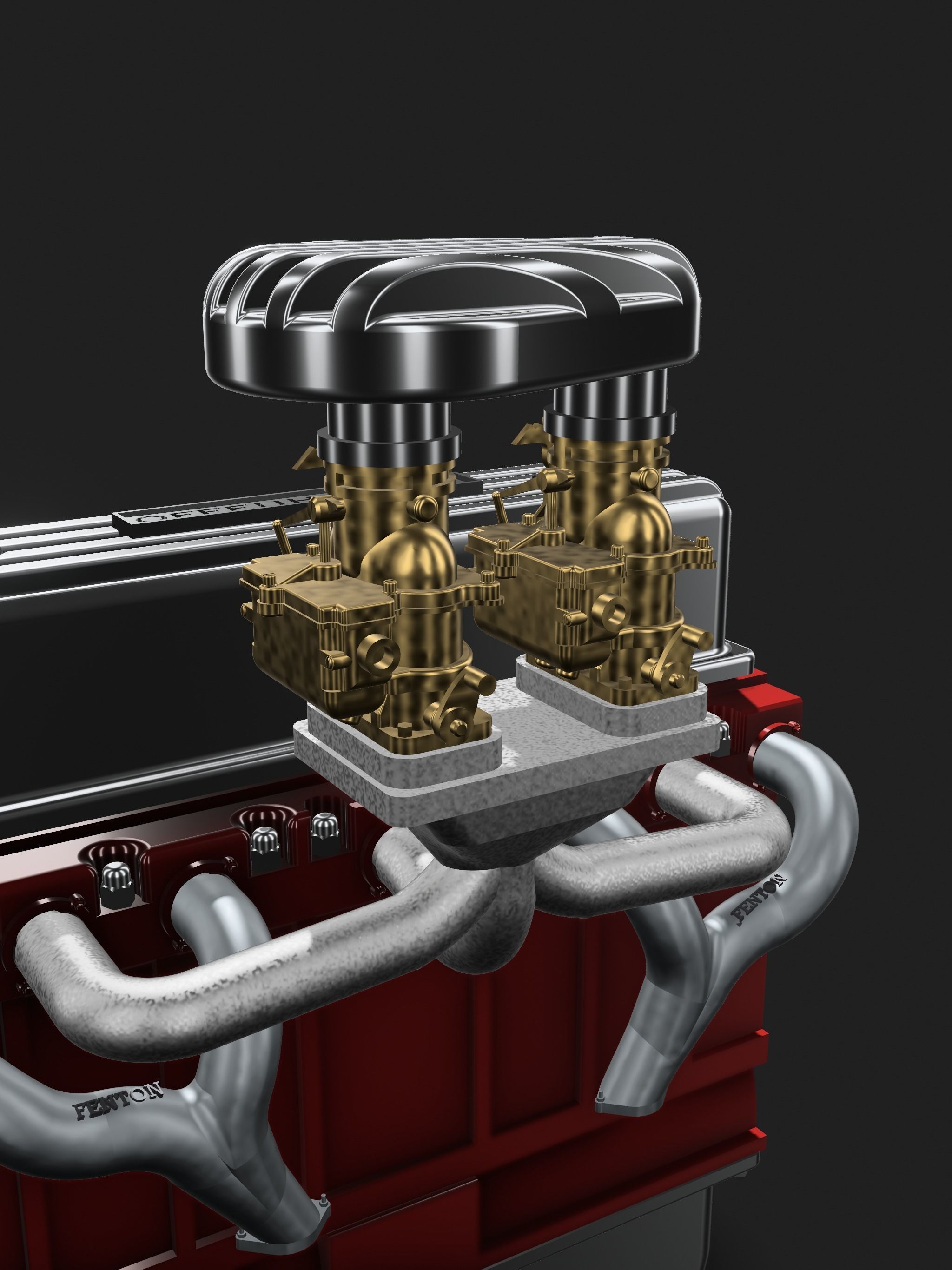 Chev 236 i6 Engine w upgrades N accessories Kustom 3D model 3D ...