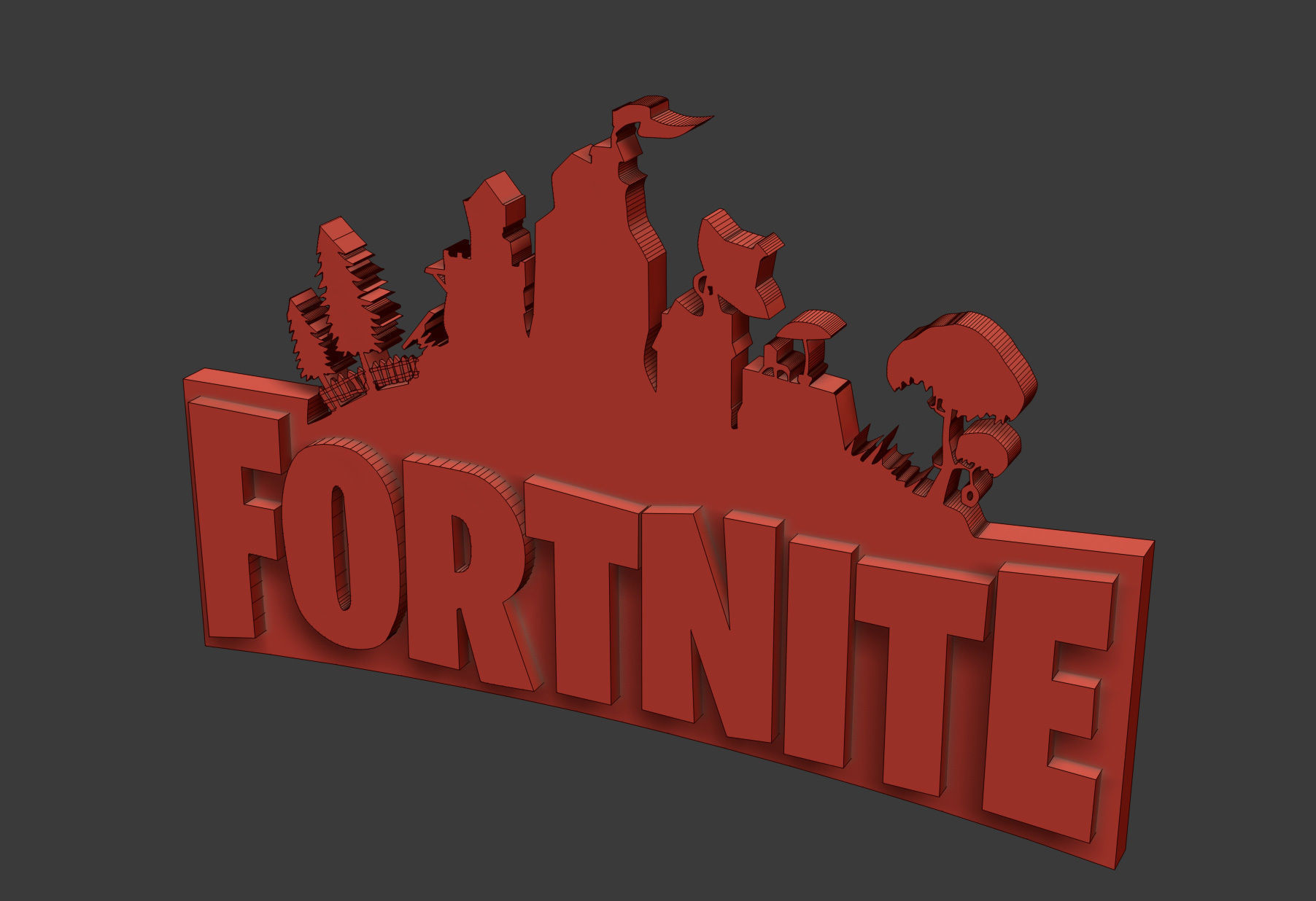 Fortnite logo free VR / AR / low-poly 3D model | CGTrader