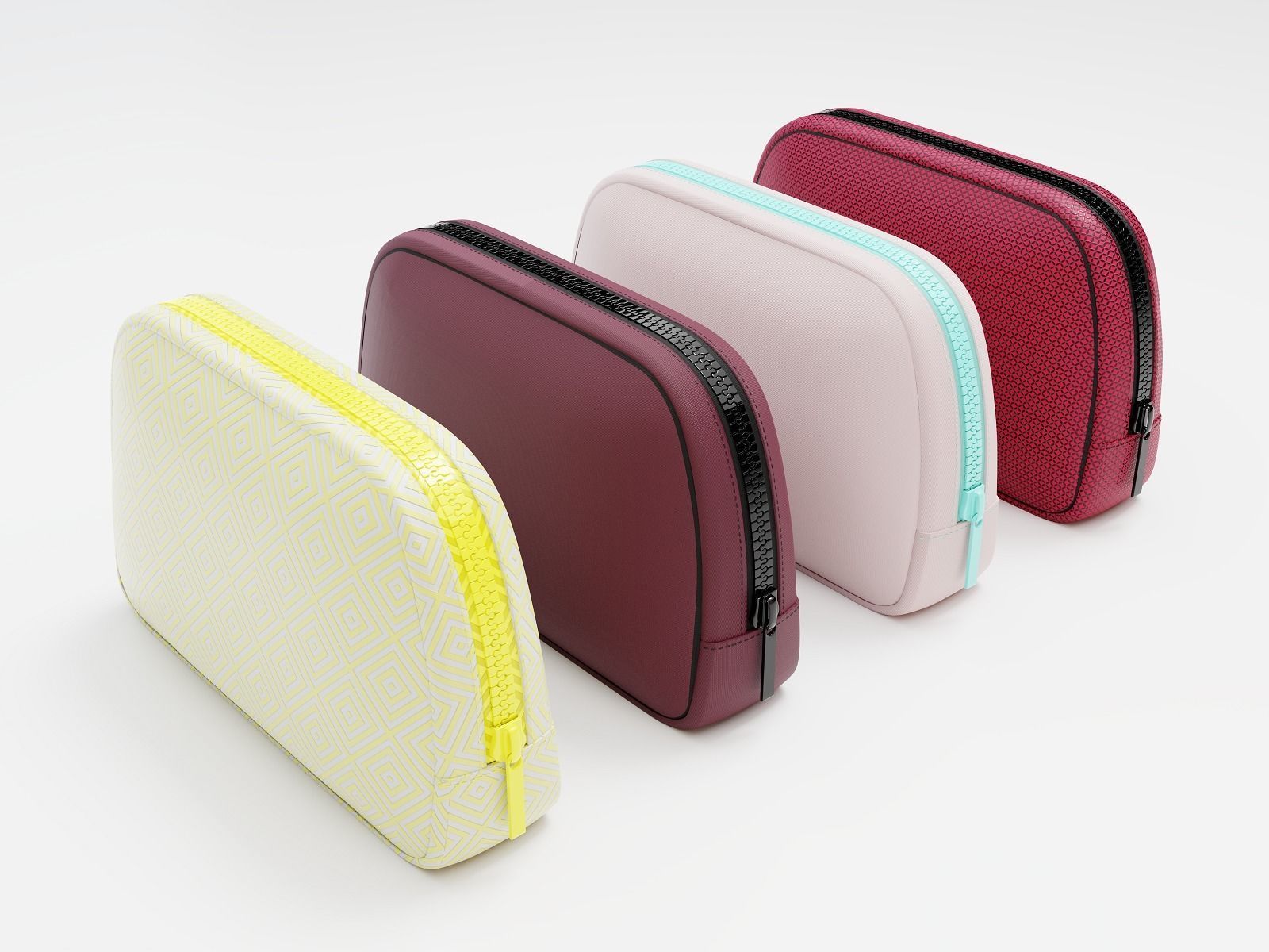 4 Purse set four cosmetic bags 3D model | CGTrader