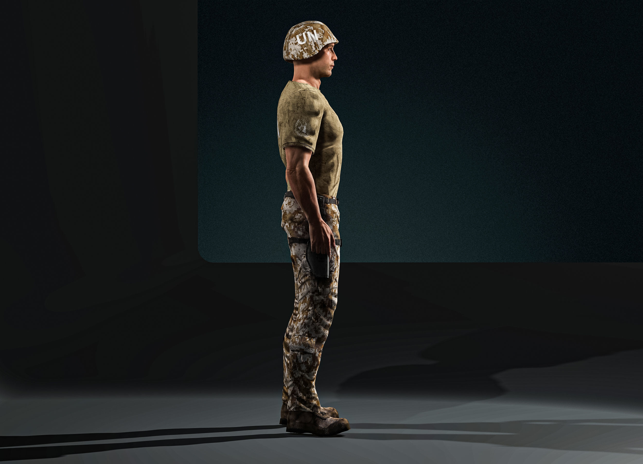 3D model High Quality Realistic Soldier Sand 05 VR / AR / low-poly ...