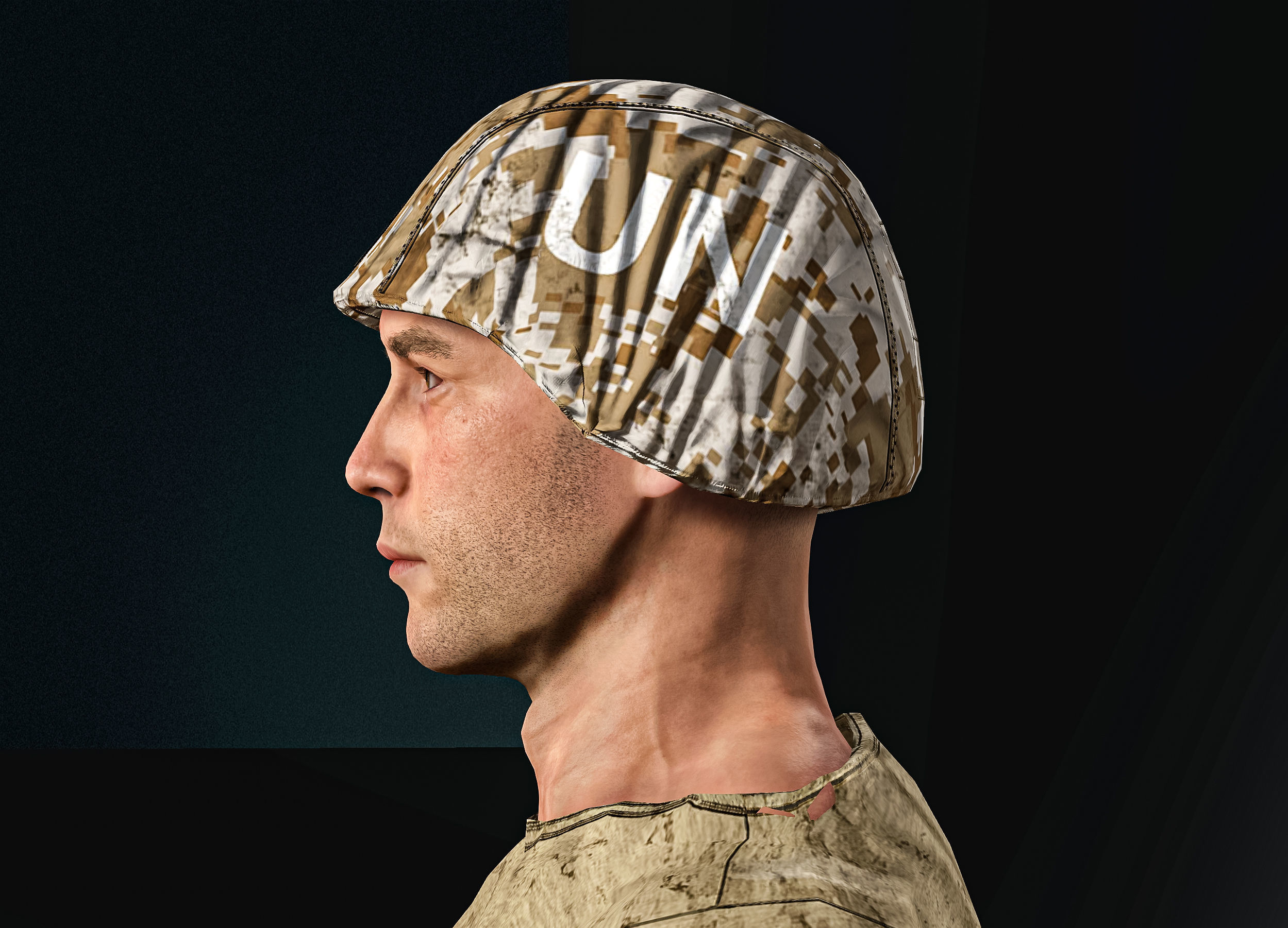 3D model High Quality Realistic Soldier Sand 05 VR / AR / low-poly ...