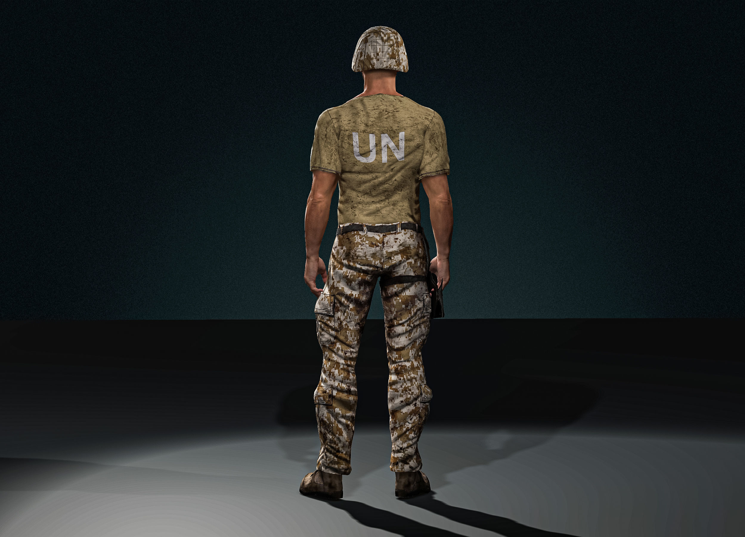 3D model High Quality Realistic Soldier Sand 05 VR / AR / low-poly ...