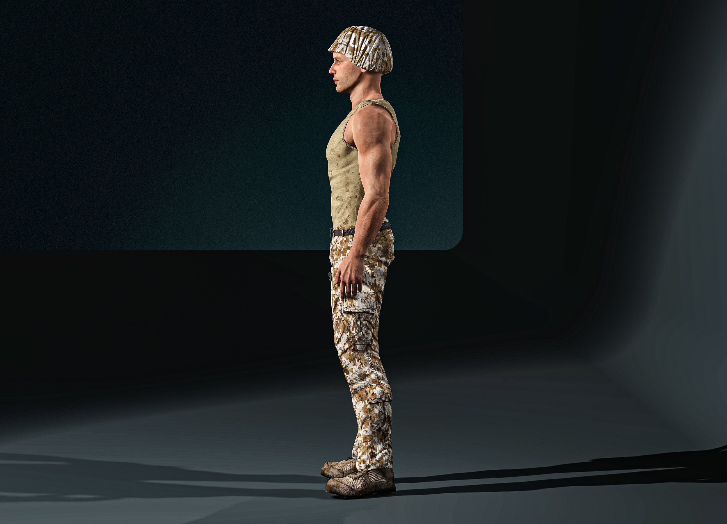 3D model High Quality Realistic Soldier Sand 04 VR / AR / low-poly ...