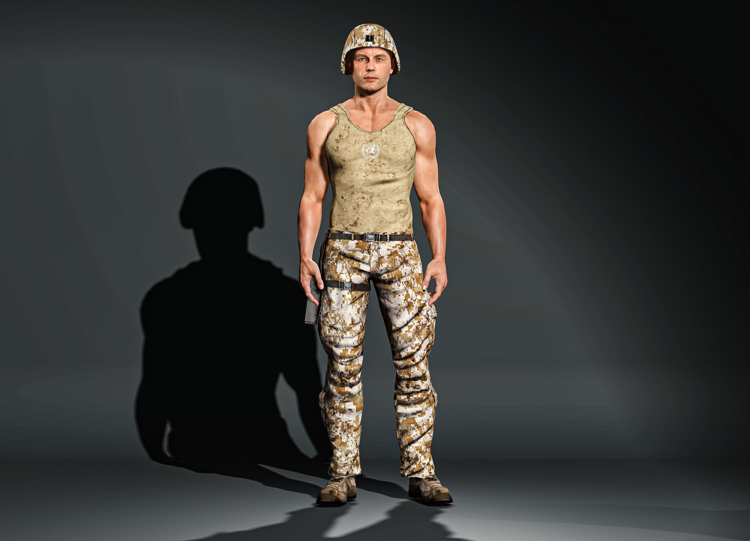 3D model High Quality Realistic Soldier Sand 04 VR / AR / low-poly ...