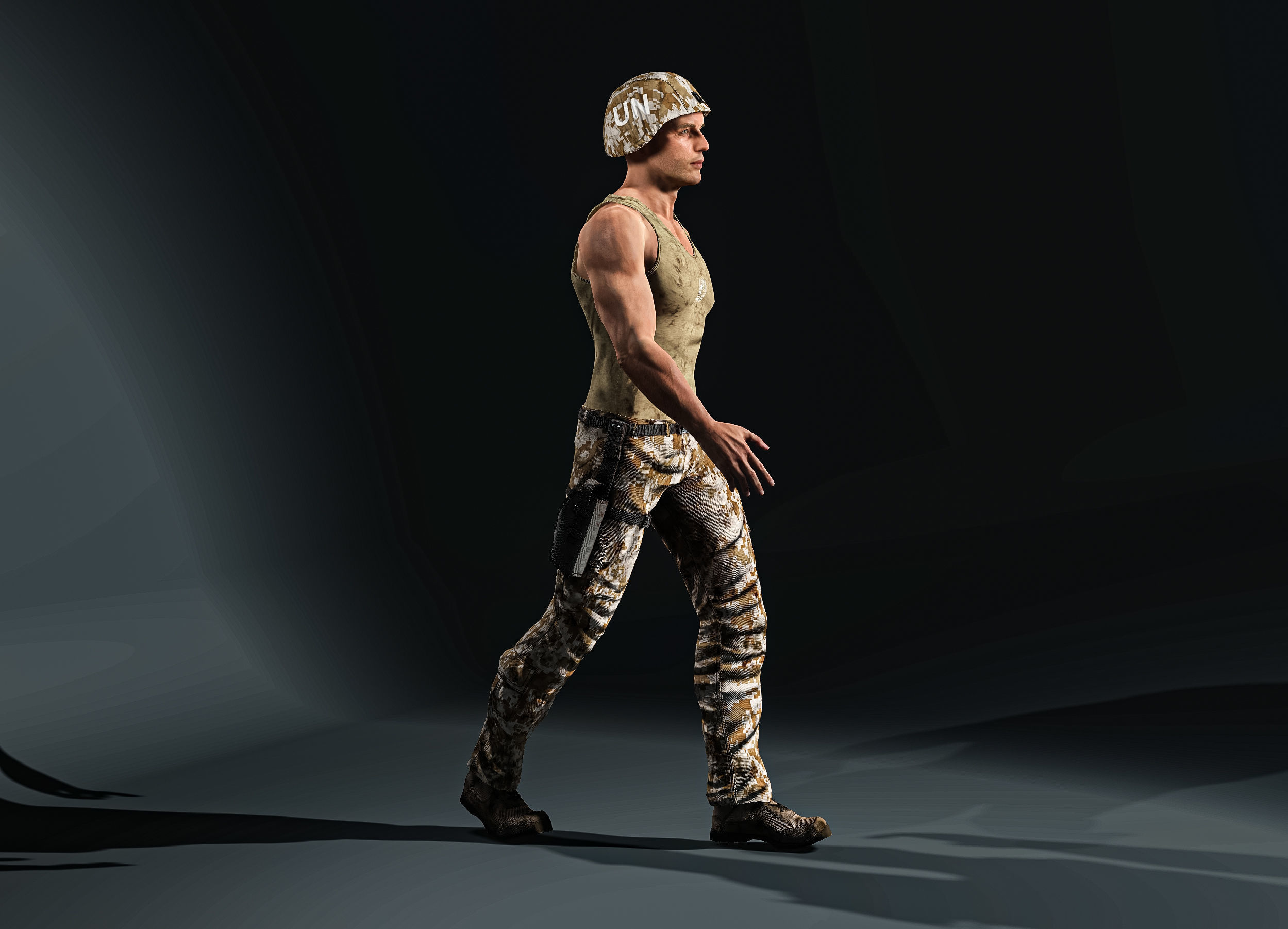 3D model High Quality Realistic Soldier Sand 04 VR / AR / low-poly ...