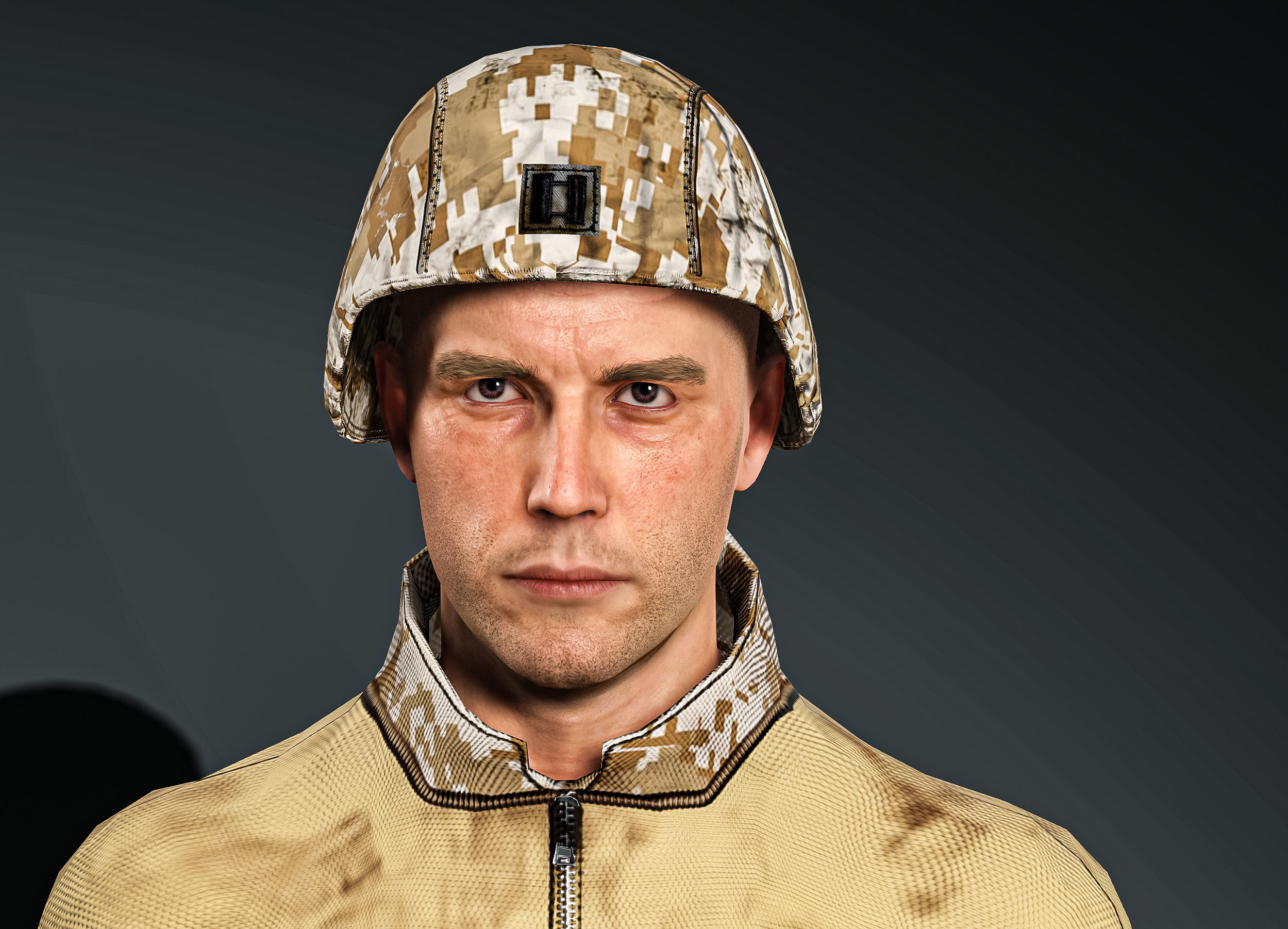 3D model High Quality Realistic Soldier Sand 03 VR / AR / low-poly ...