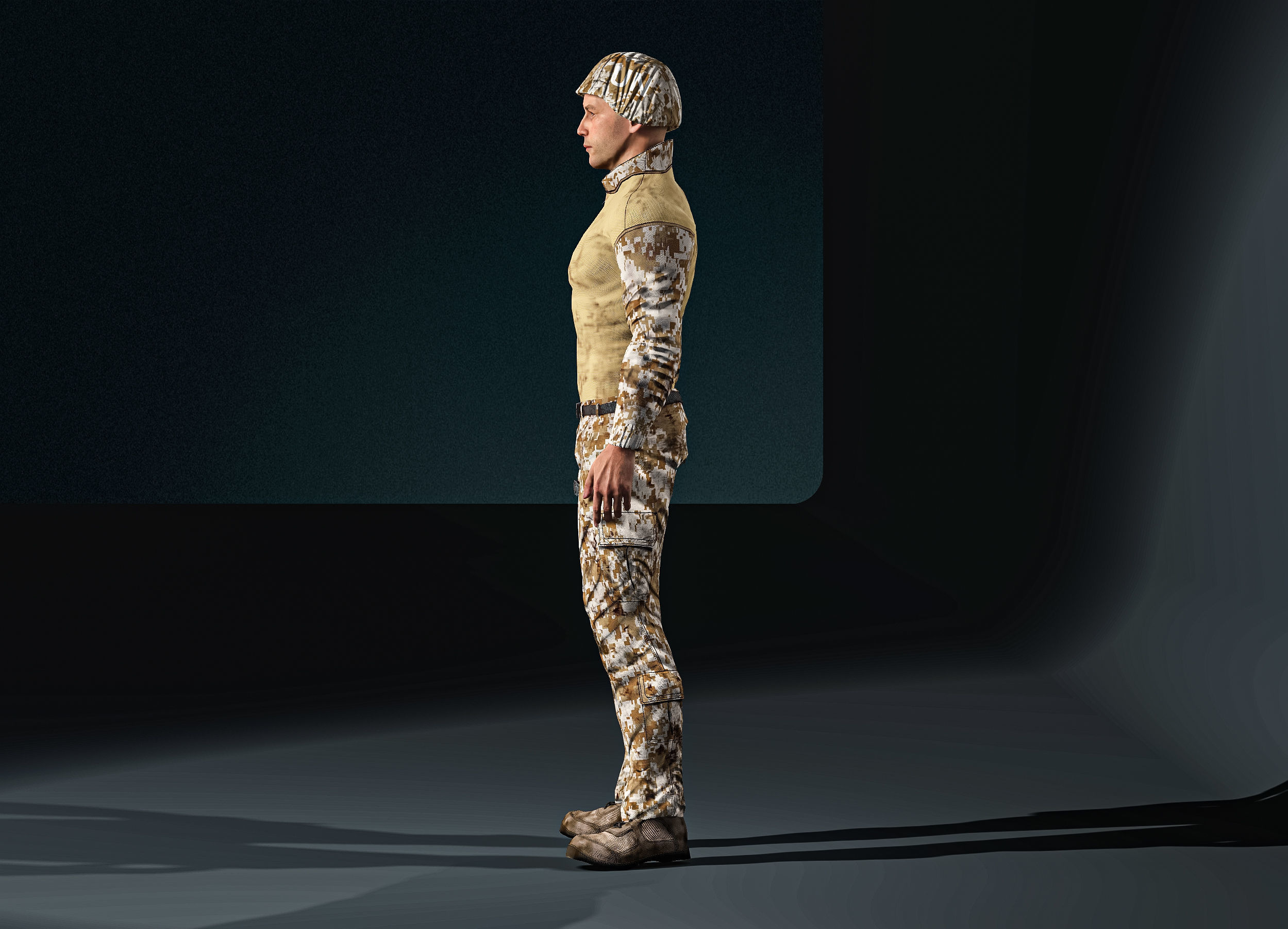 3D model High Quality Realistic Soldier Sand 03 VR / AR / low-poly ...