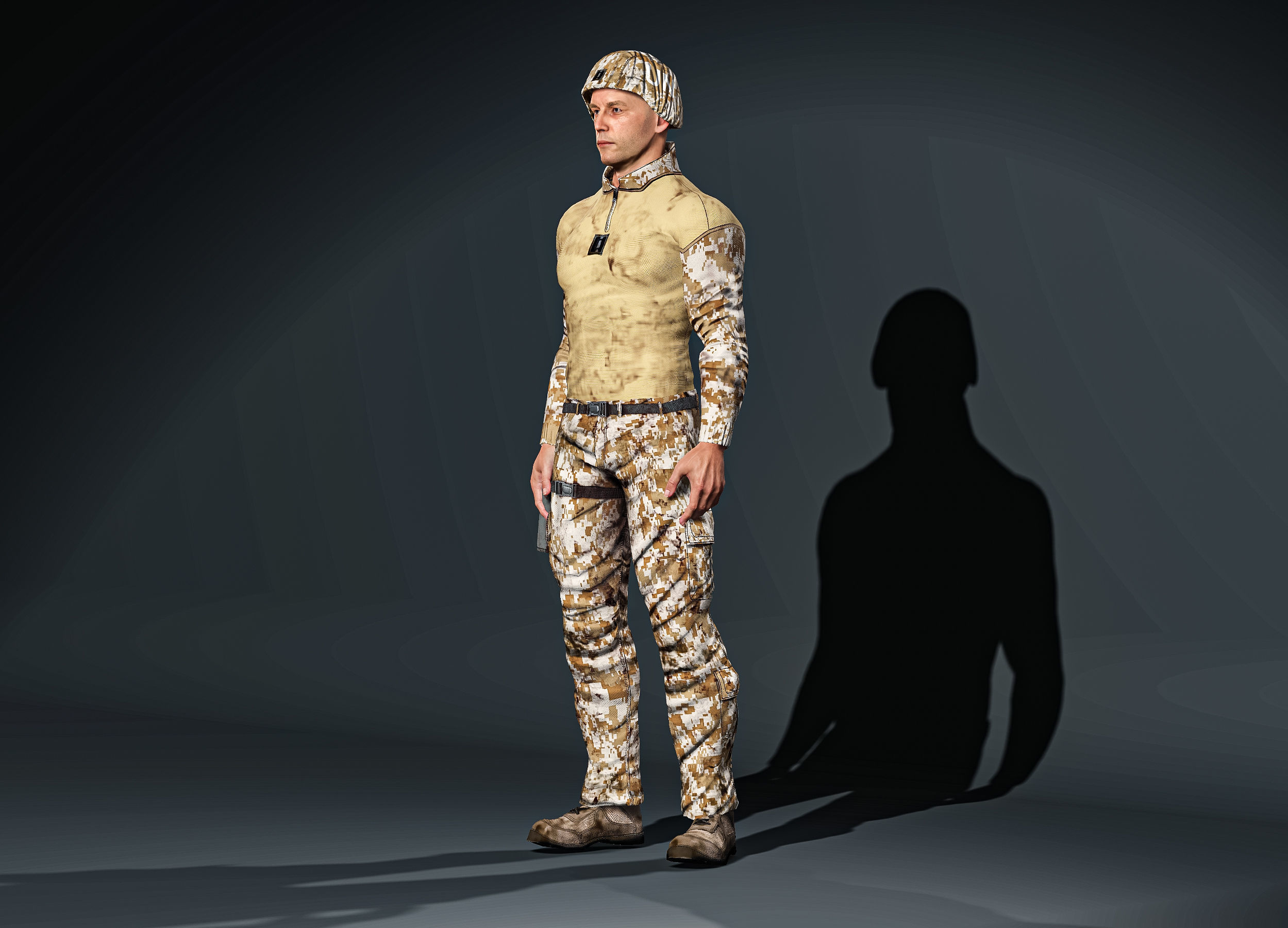 3D model High Quality Realistic Soldier Sand 03 VR / AR / low-poly ...