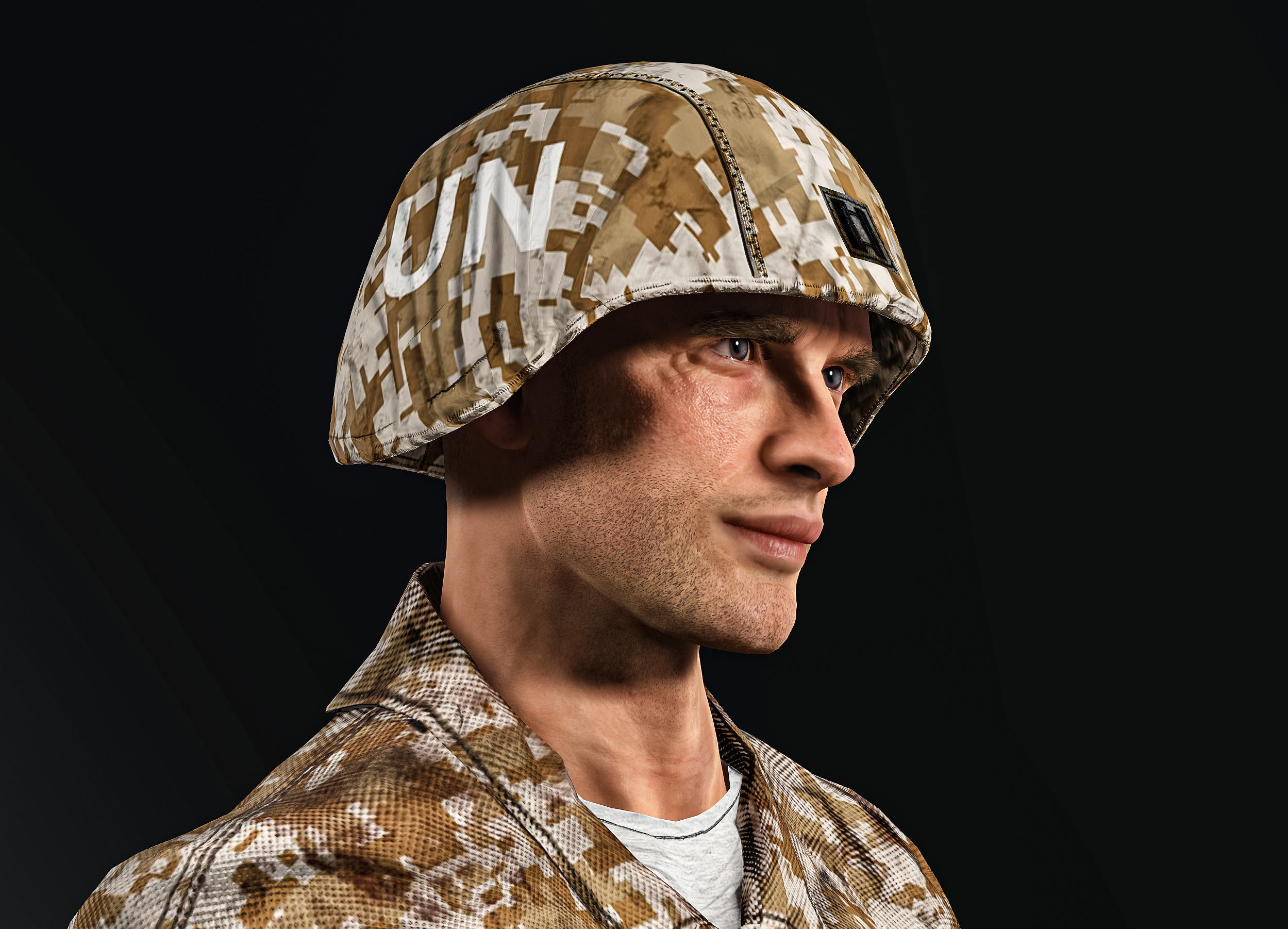 3D model High Quality Realistic Soldier Sand 02 VR / AR / low-poly ...