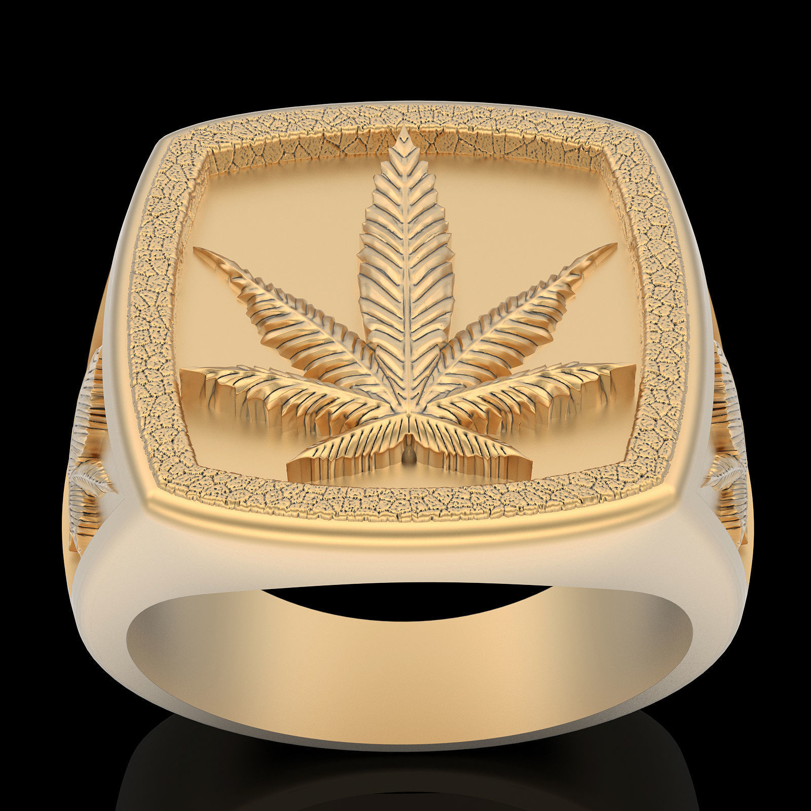 Marijuana ring silver gold printable jewelry 3D model 3D model 3D ...