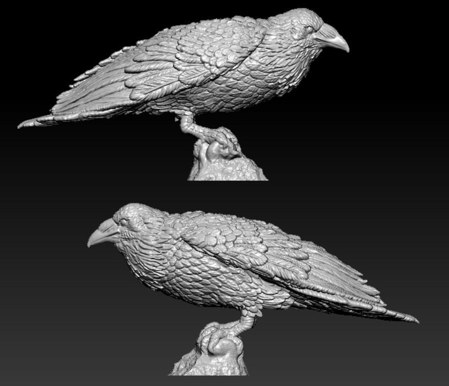 Crow miniature 3D model 3D printable | CGTrader