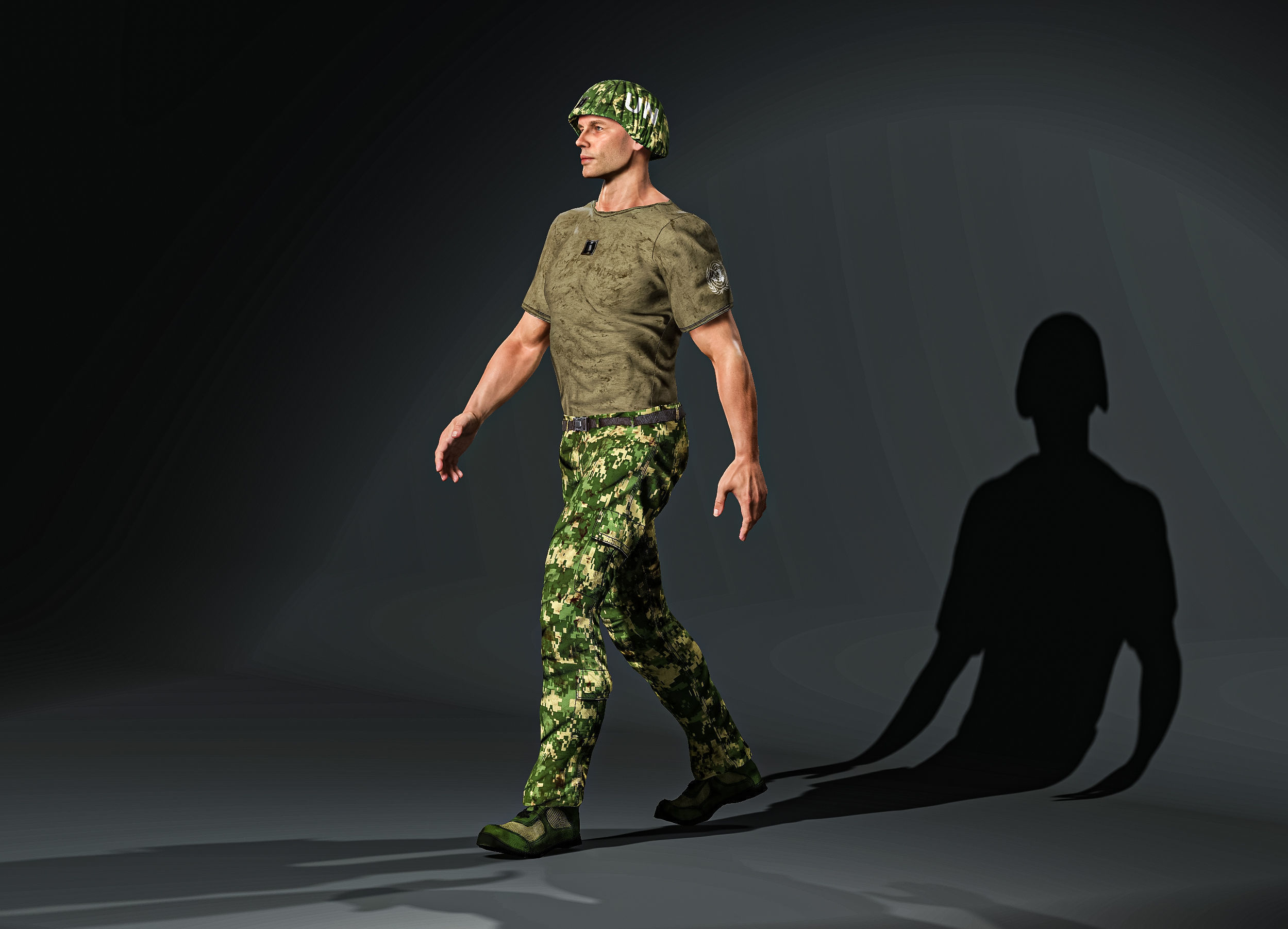 3D model High Quality Realistic Soldier Jungle 05 VR / AR / low-poly ...