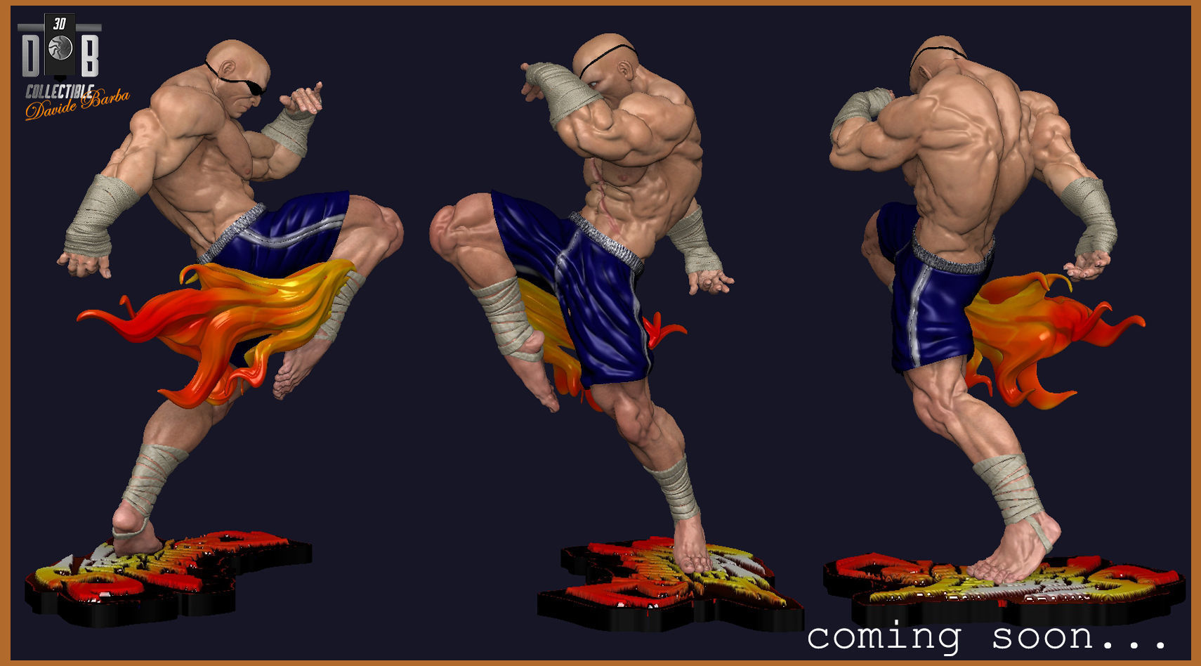 SAGAT 3DPRINTABLE FANART 1-6 SCALE 3D model 3D printable | CGTrader