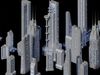 Sci-fi Buildings Kitbash with materials - Futuristic Cyberpunk 3D model ...